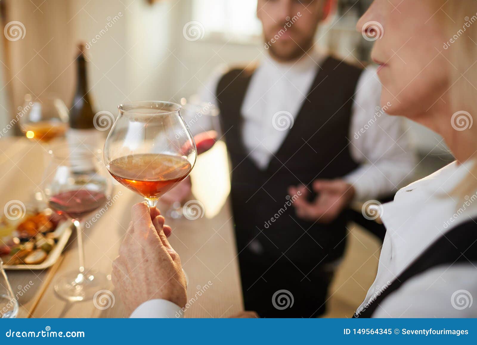 Sommelier Examining Wine Closeup Stock Image - Image of evaluation ...