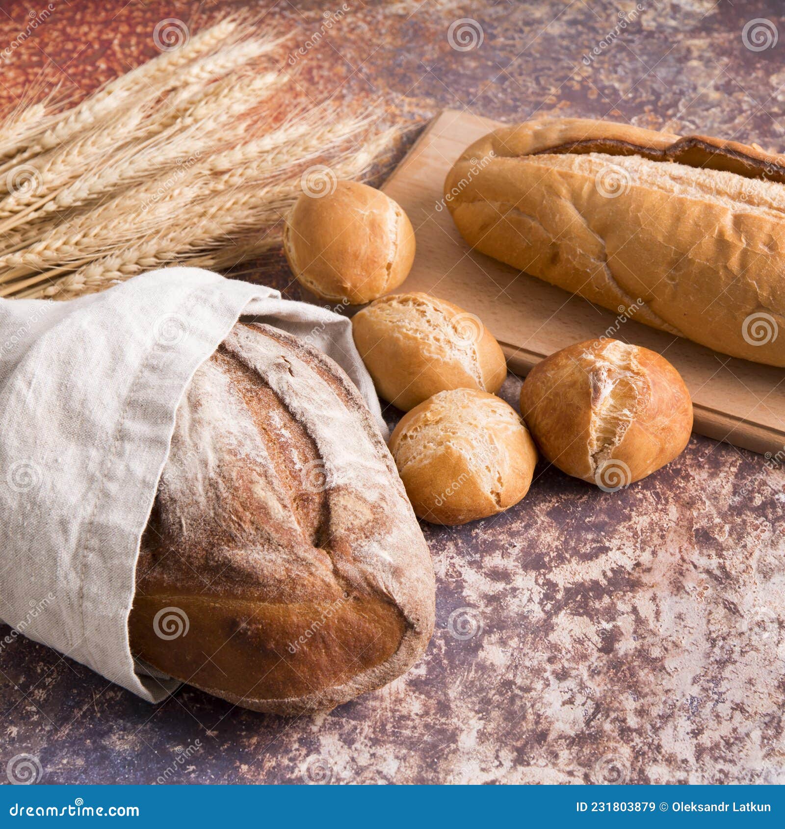 High Angle Mix Breads. High Quality Photo Stock Image - Image of rustic ...