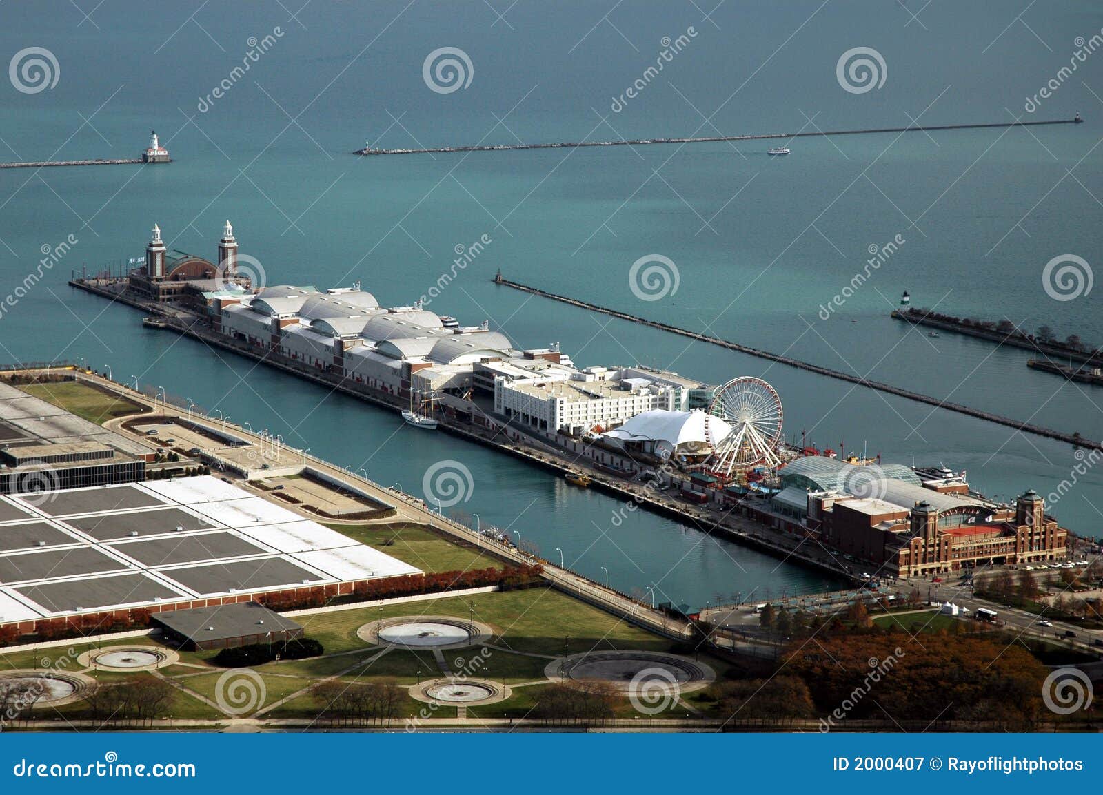 High angle navy pier stock image. Image of amusement, destination - 2000407