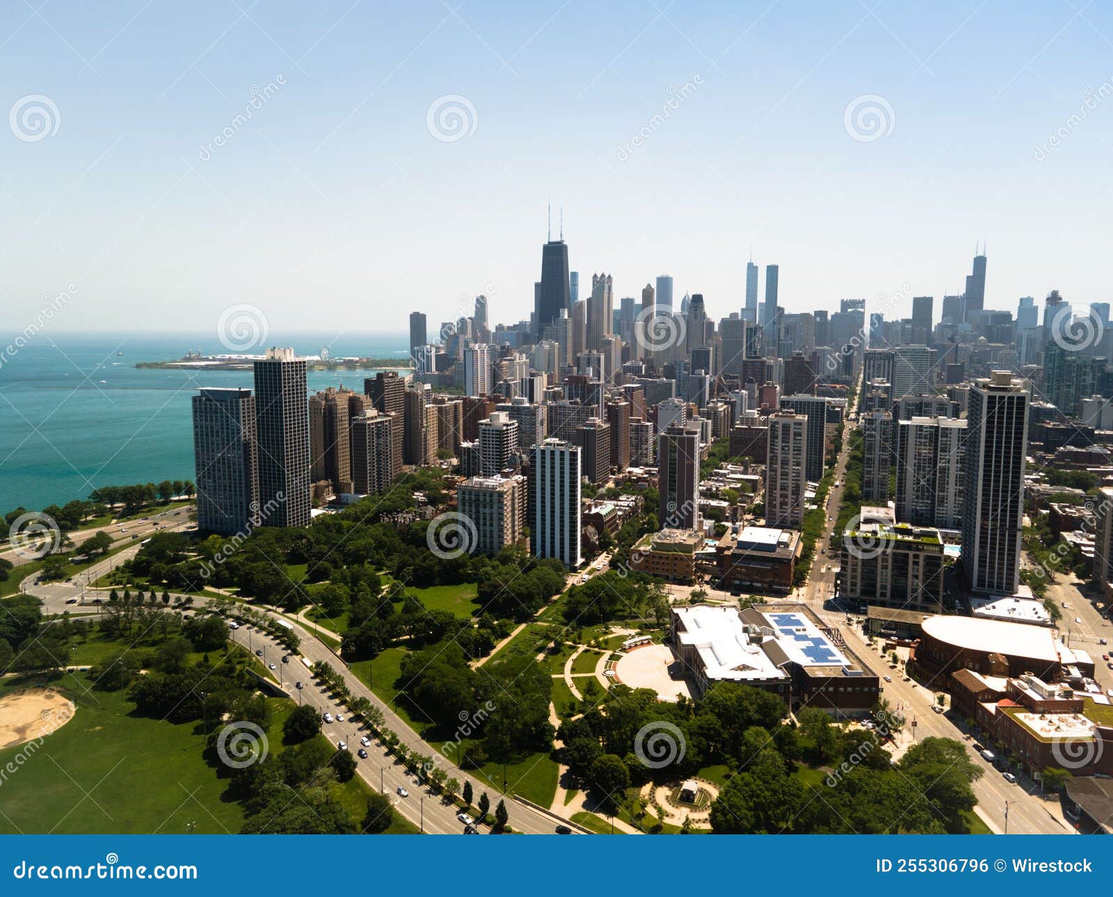 High Angle Overhead View of Chicago Skylines Stock Photo - Image of ...