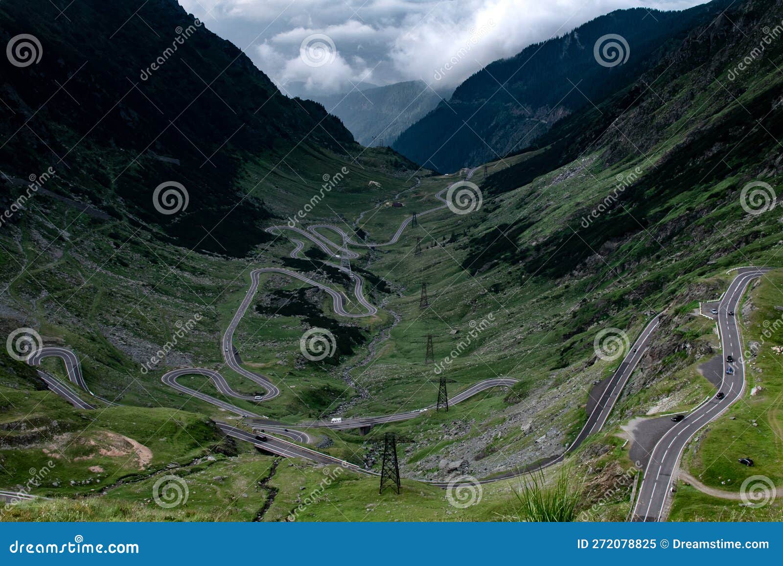 High Angle Panoramic View of Transfagarasan Road, Romania, during ...