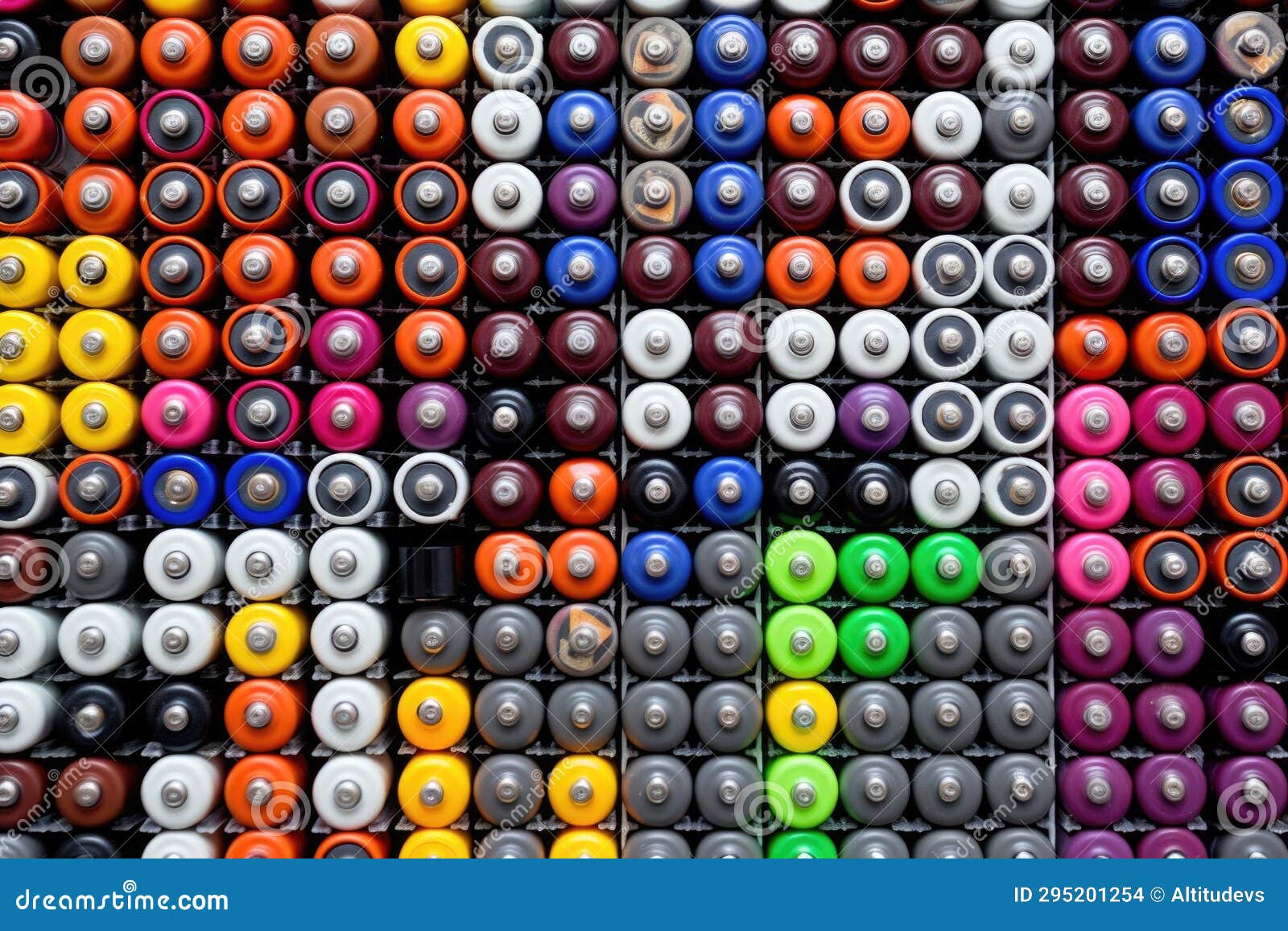 High-angle Photo of a Grid of Batteries Stock Photo - Image of ...