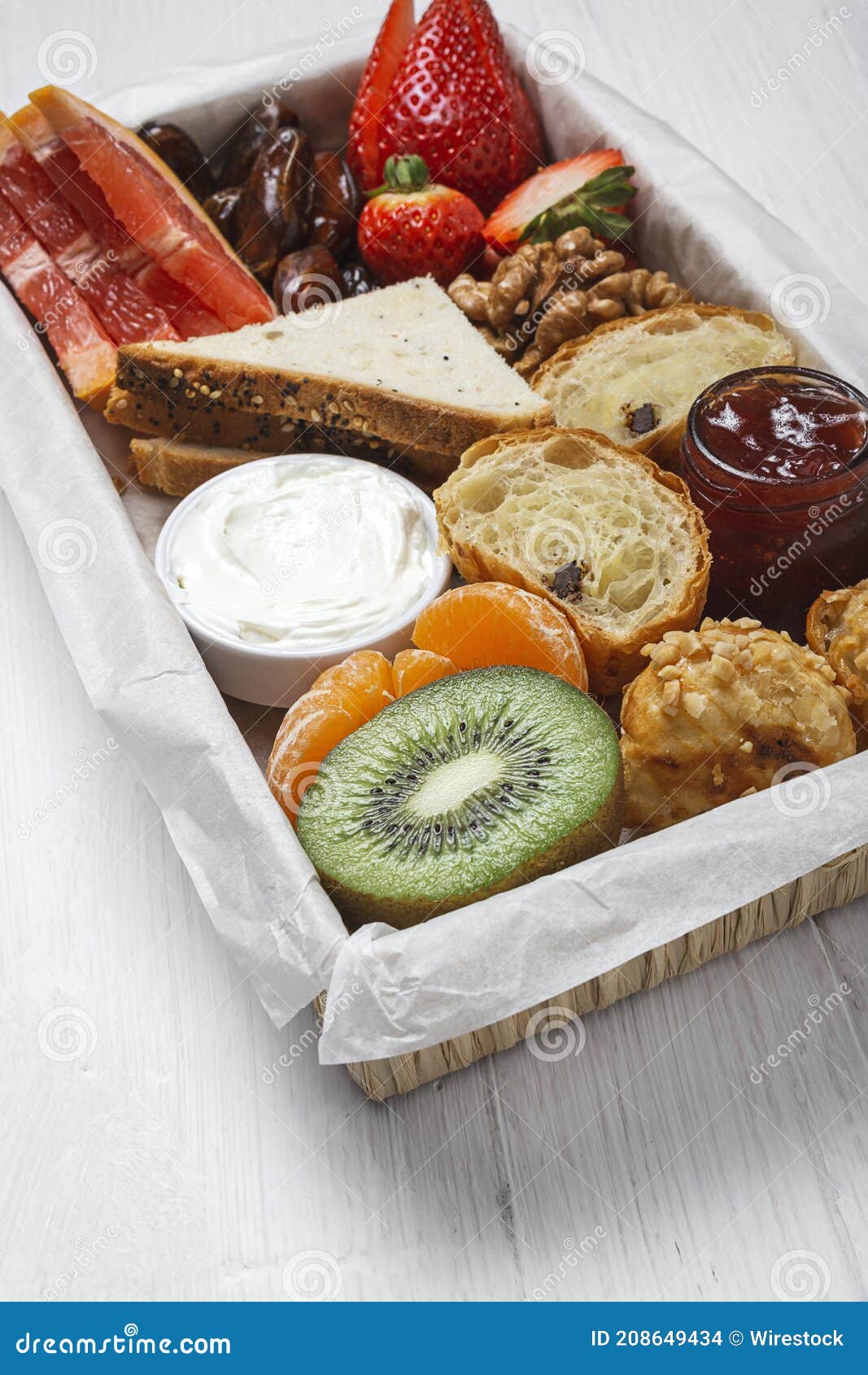 High Angle Shot of Assorted Healthy Brunch Foods in a Box Stock Photo ...