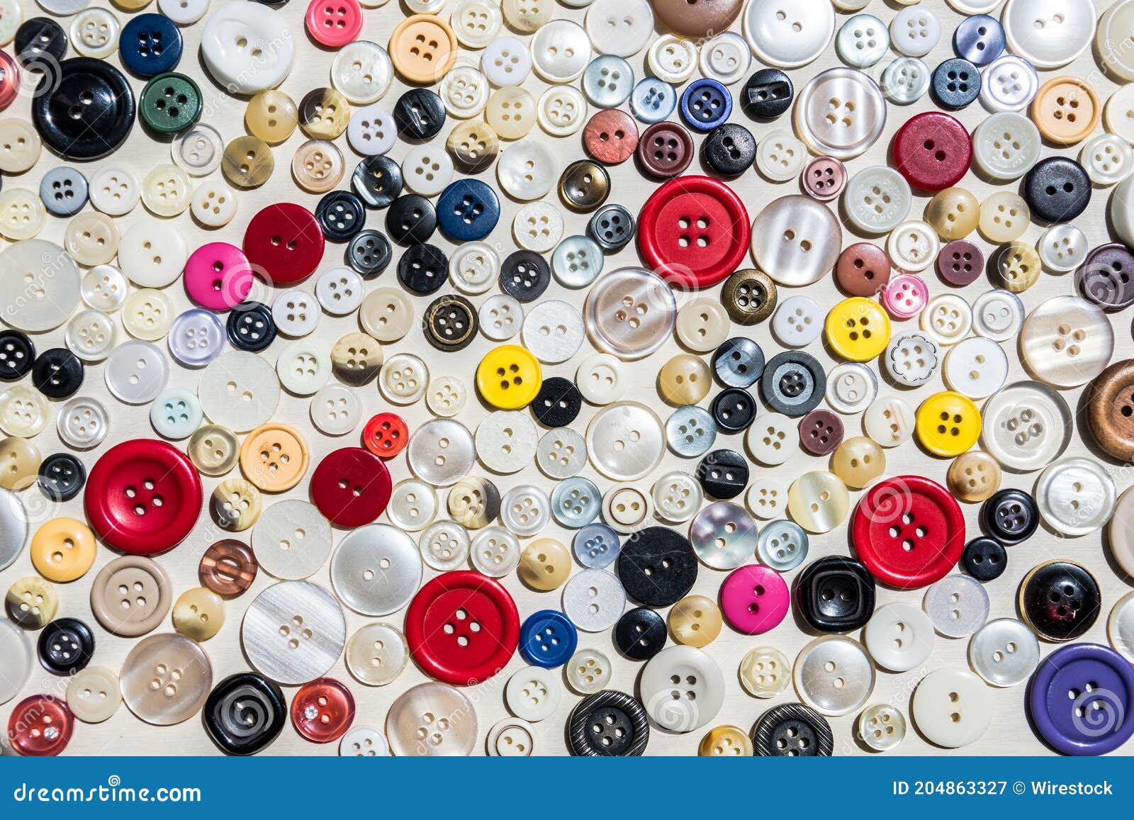 High Angle Shot of a Bunch of Colorful Decorative Buttons Stock Image ...