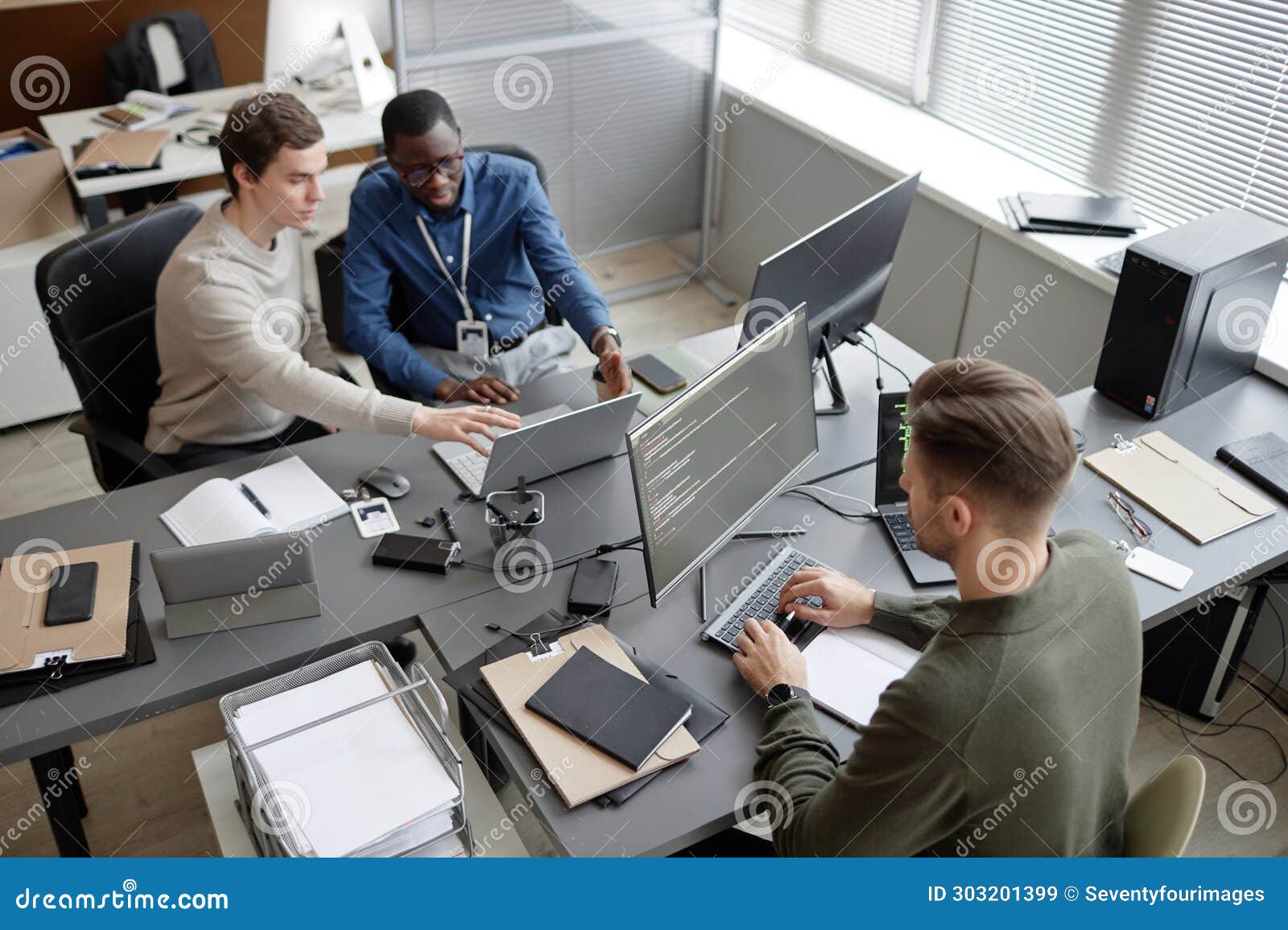 Cybersecurity Team Working on Project in Office Stock Image - Image of ...