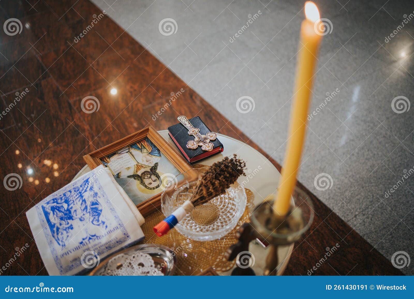 High Angle Shot of a Christian Religious Setting Stock Image - Image of ...