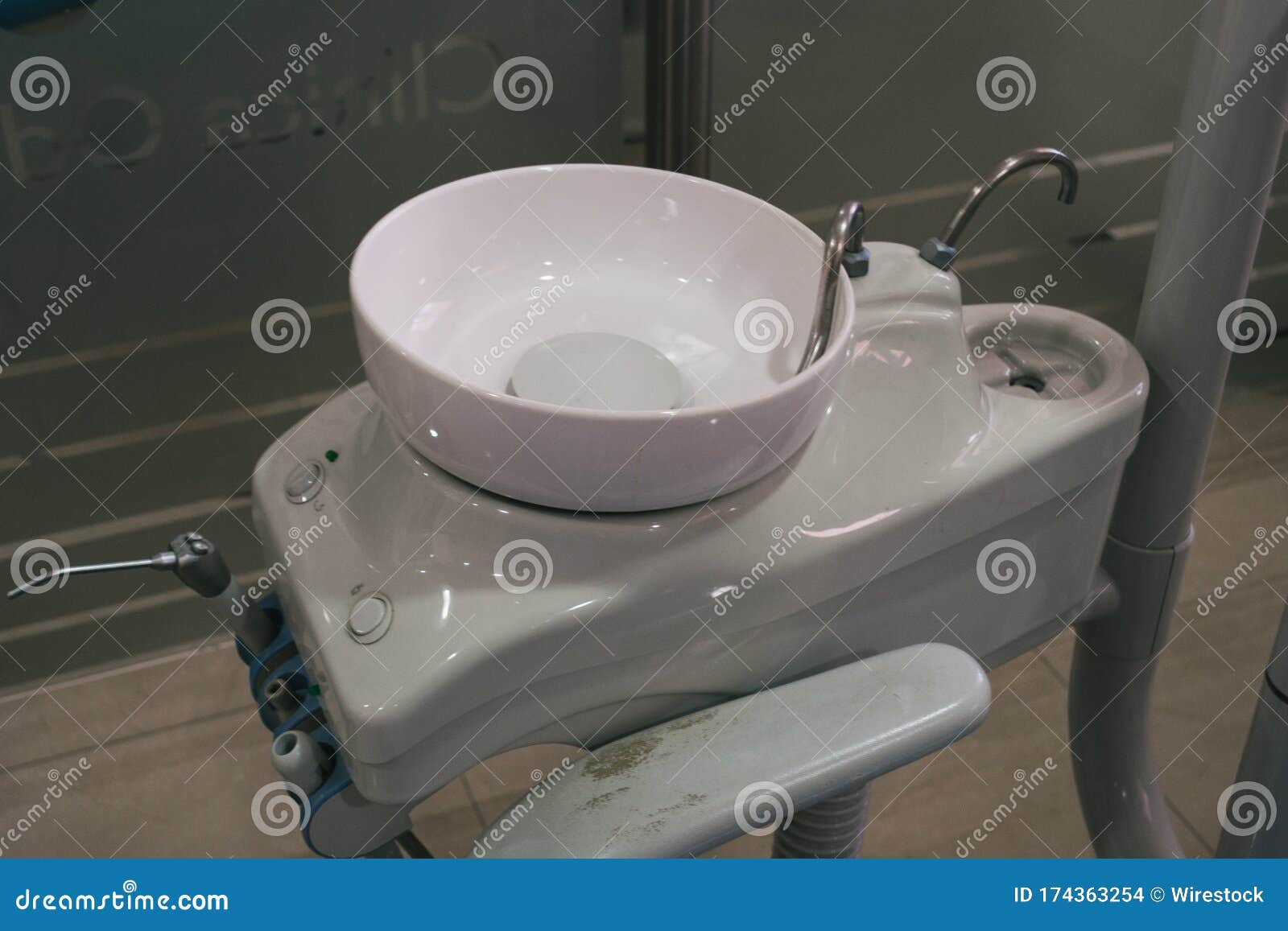 High Angle Shot of a Dental Spittoon Stock Photo - Image of equipment ...