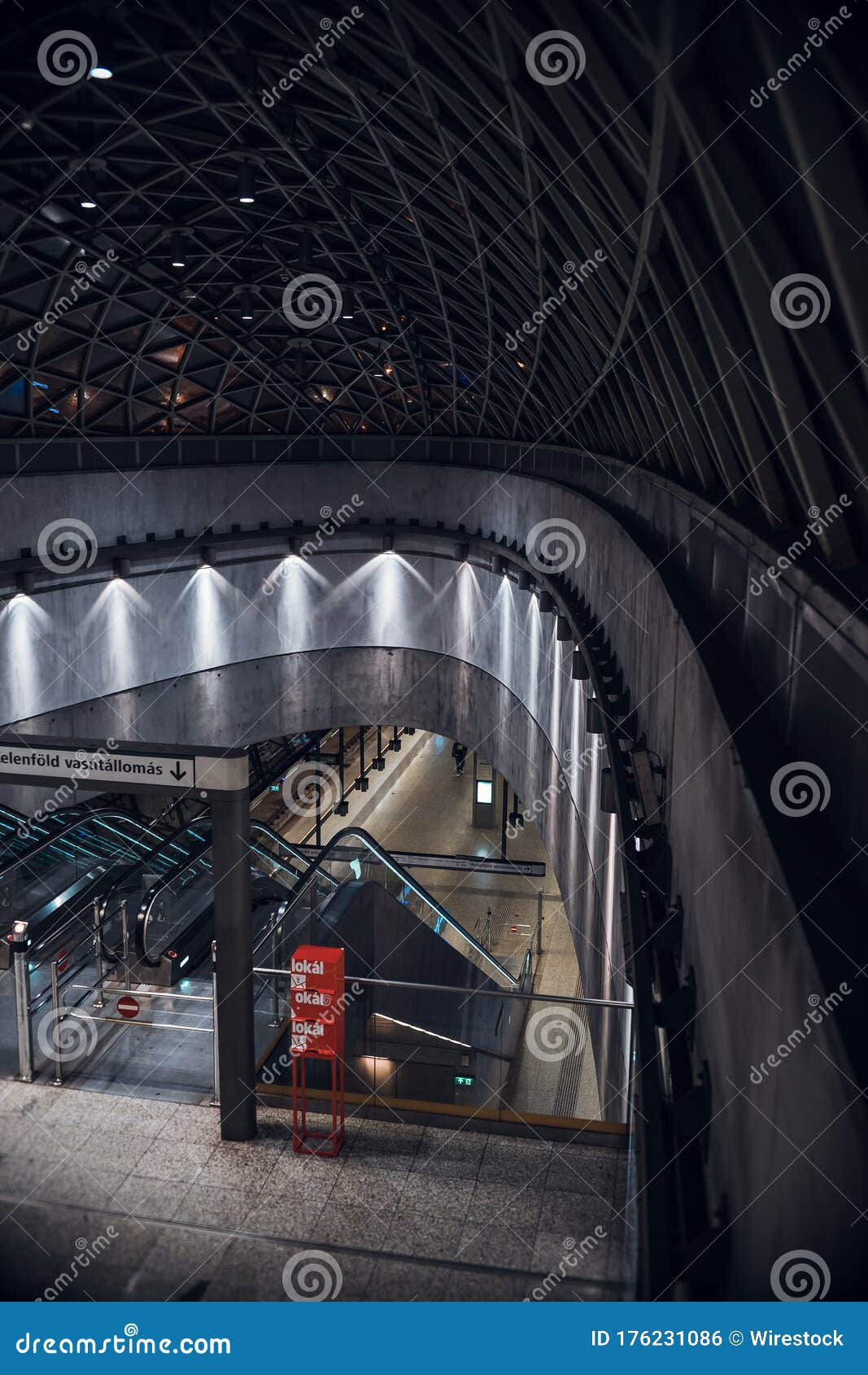 High Angle Shot of an Escalator in a Terminal Editorial Photo - Image ...