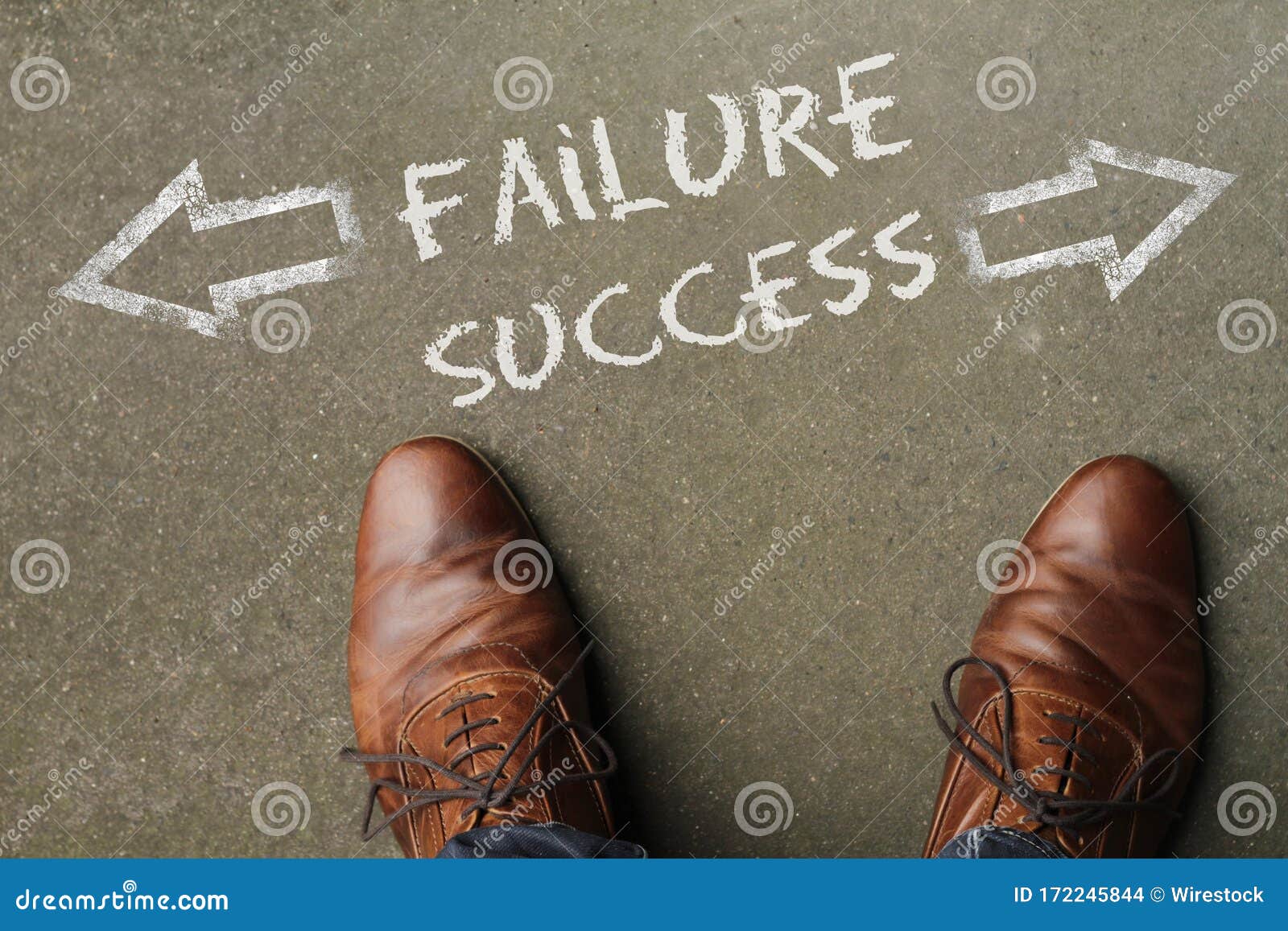 High Angle Shot of Failure and Success Marked with Opposite Directions ... High Angle Shot of Failure and Success Marked with Opposite Directions ...
