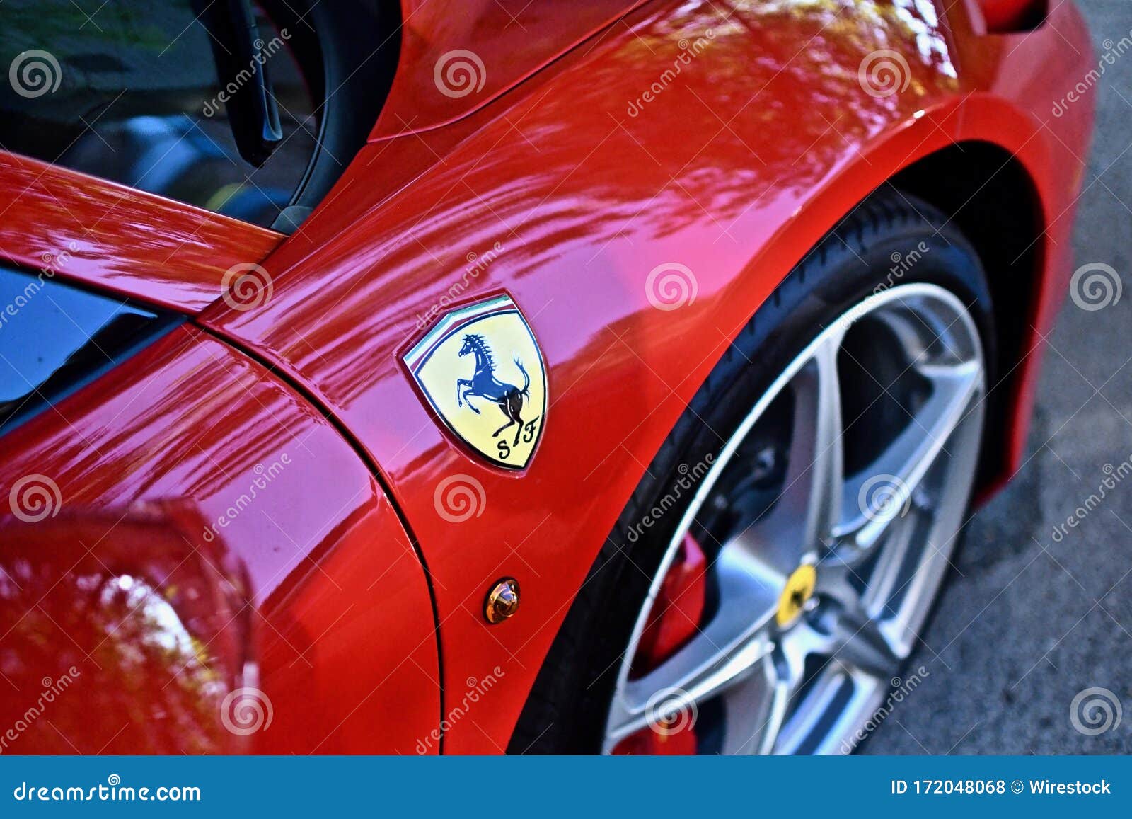 High Angle Shot of a Ferrari Logo Editorial Stock Photo - Image of 1939 ...