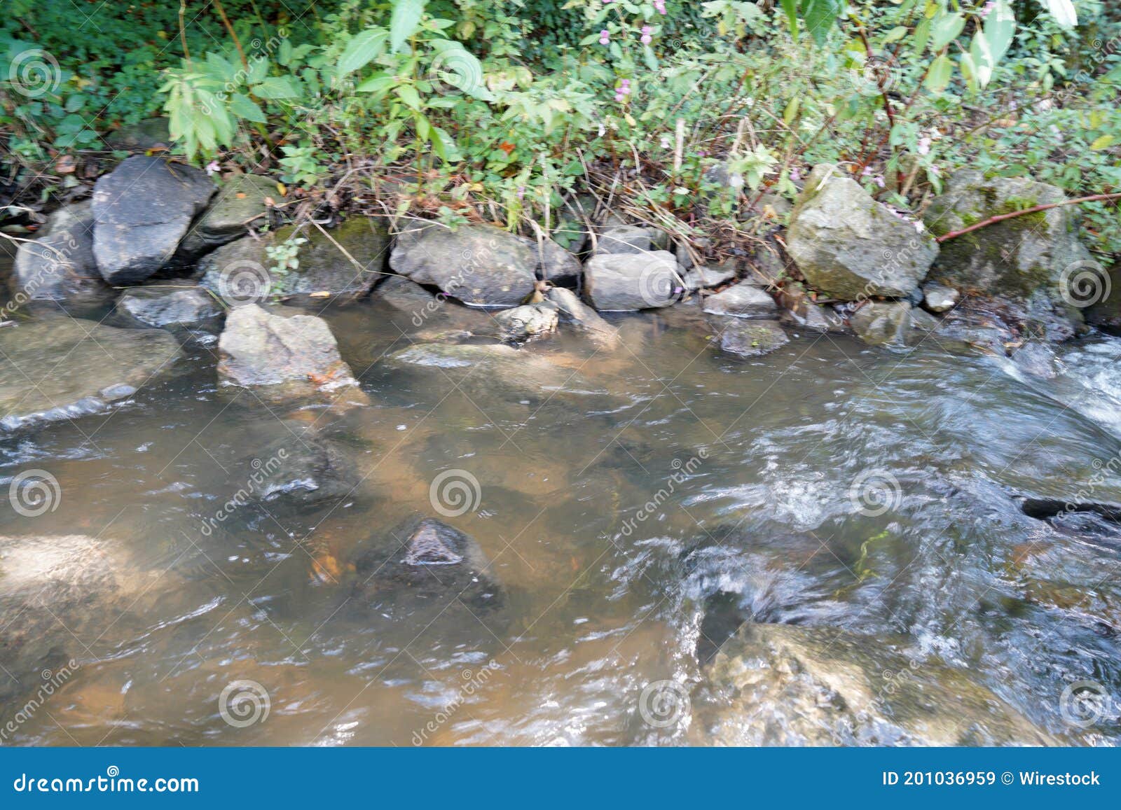 High Angle Shot of Flowing Water in the River Stock Image - Image of ...