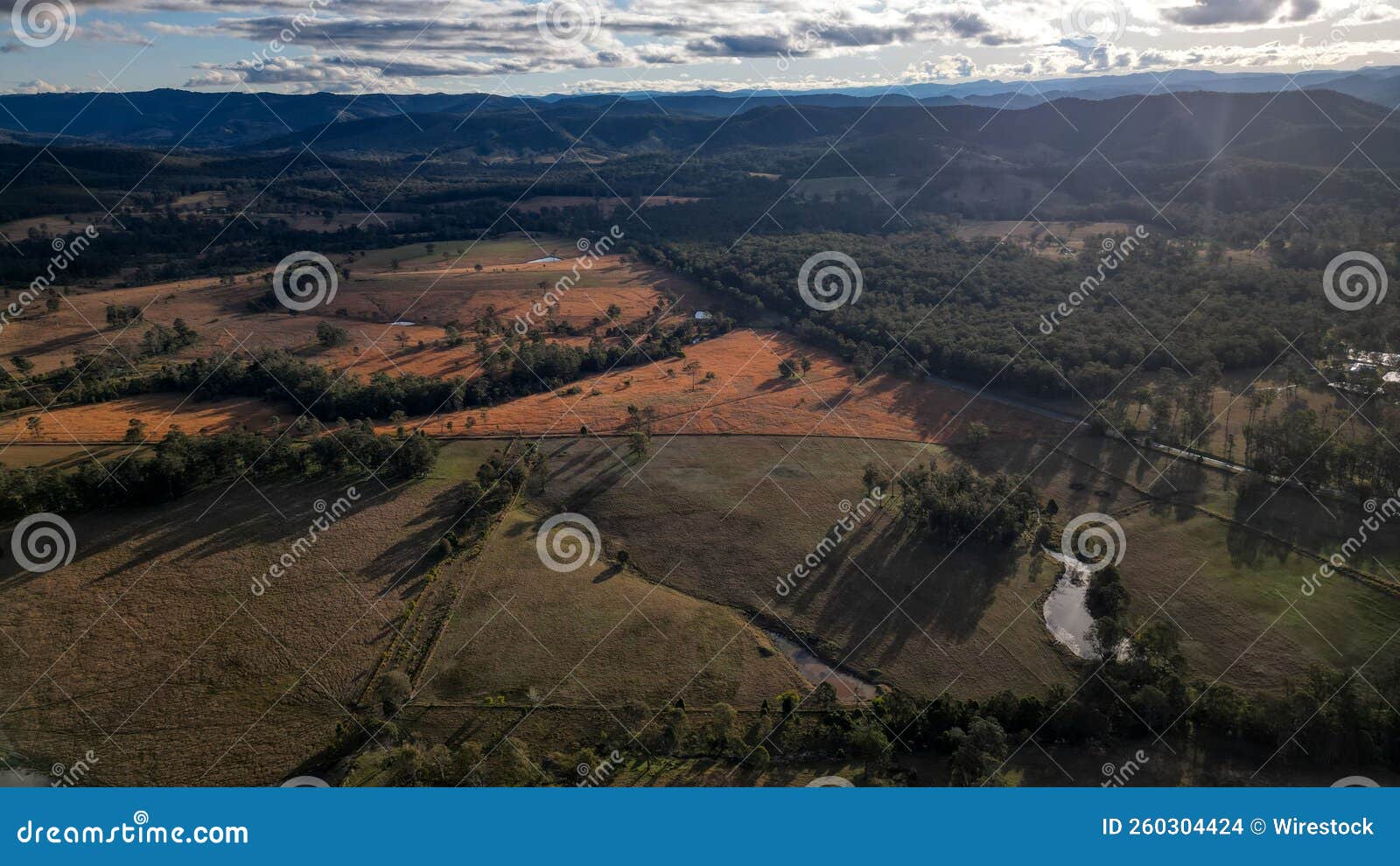 High-angle Shot of Forest Covered Landscape and Fields in Australia ...