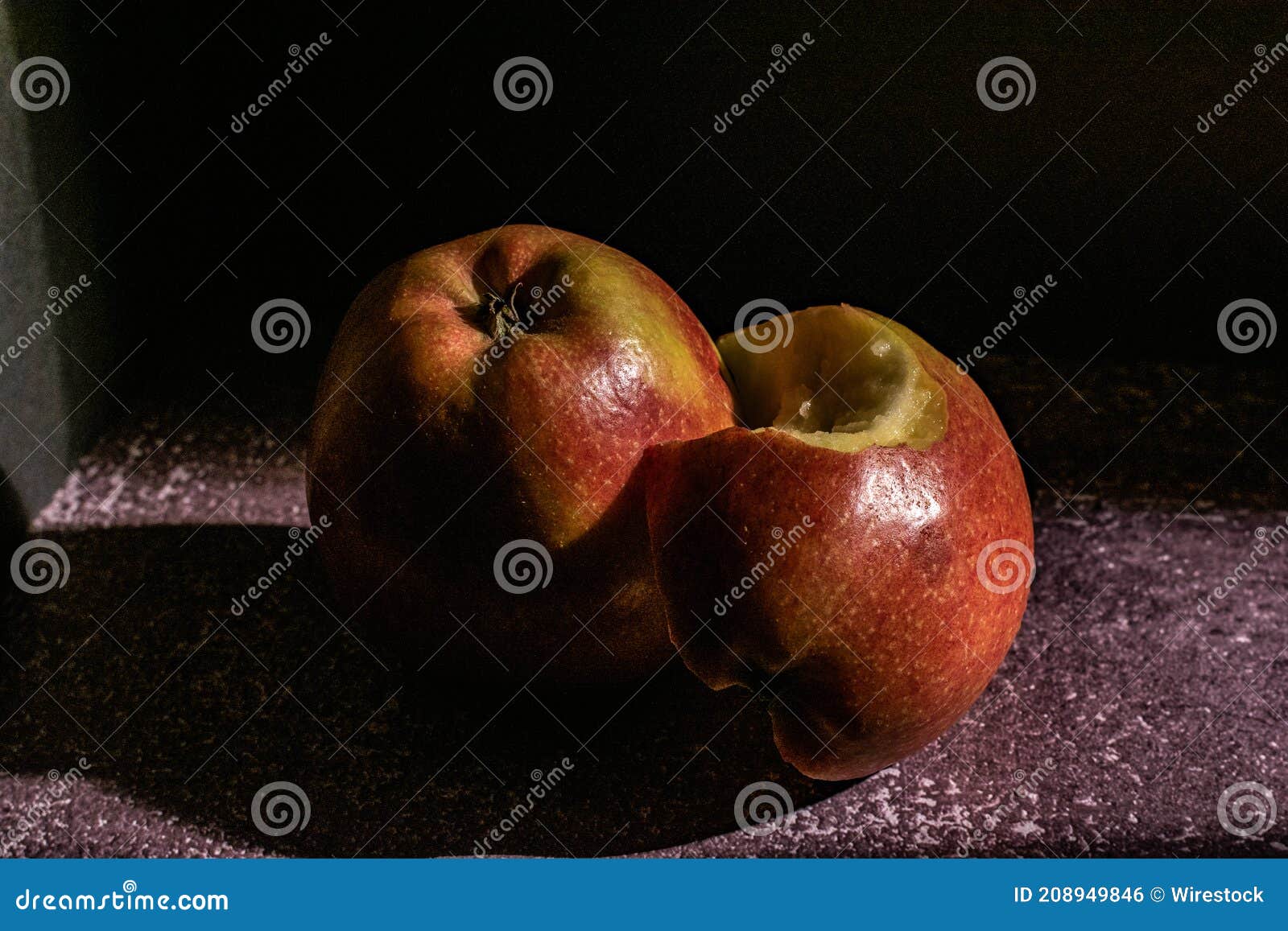 High Angle Shot of Fresh Apples of a Rough Surface Stock Photo - Image ...
