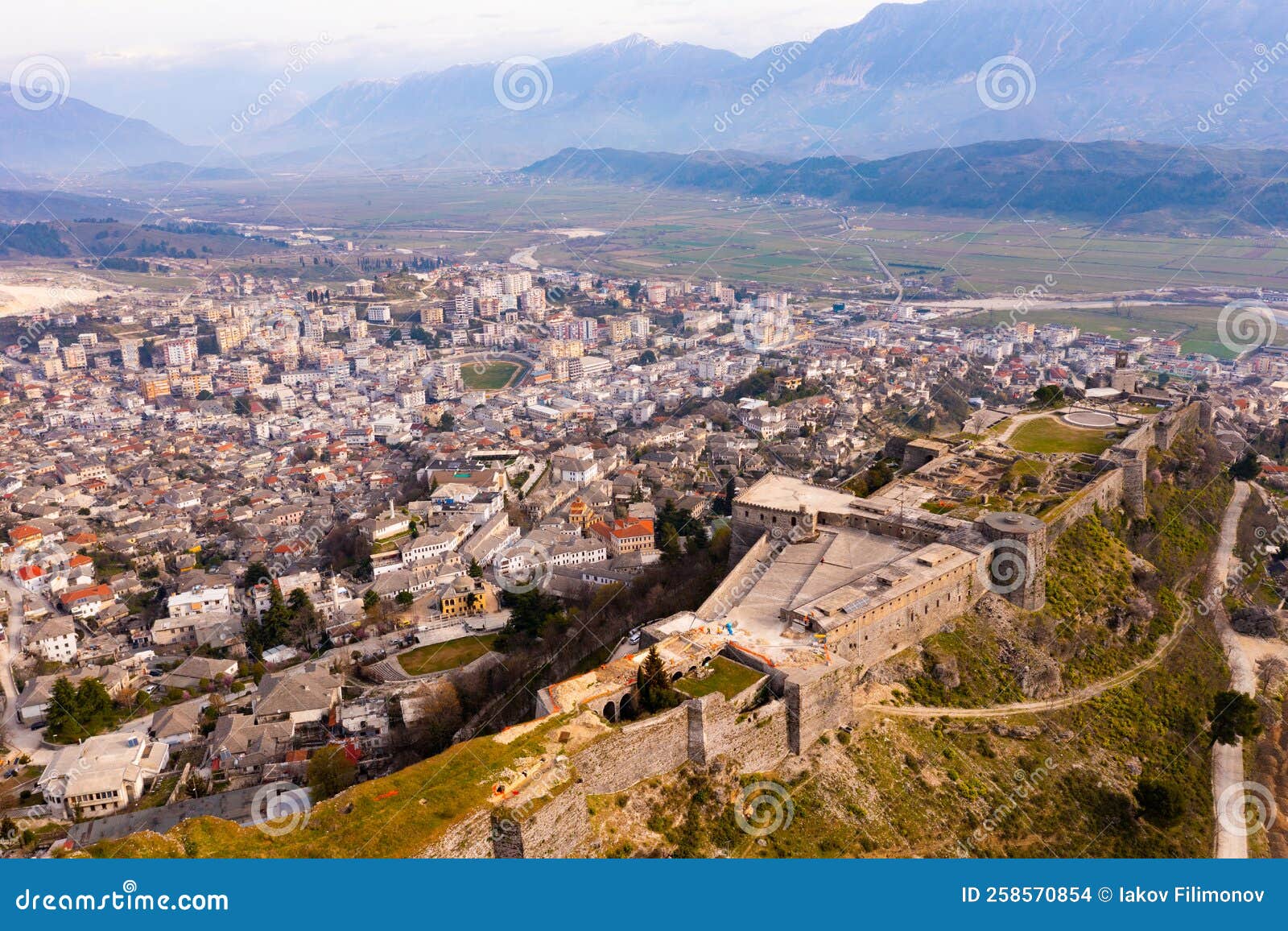 High-angle Shot of Gjirokaster Castle, Albania Stock Photo - Image of ...