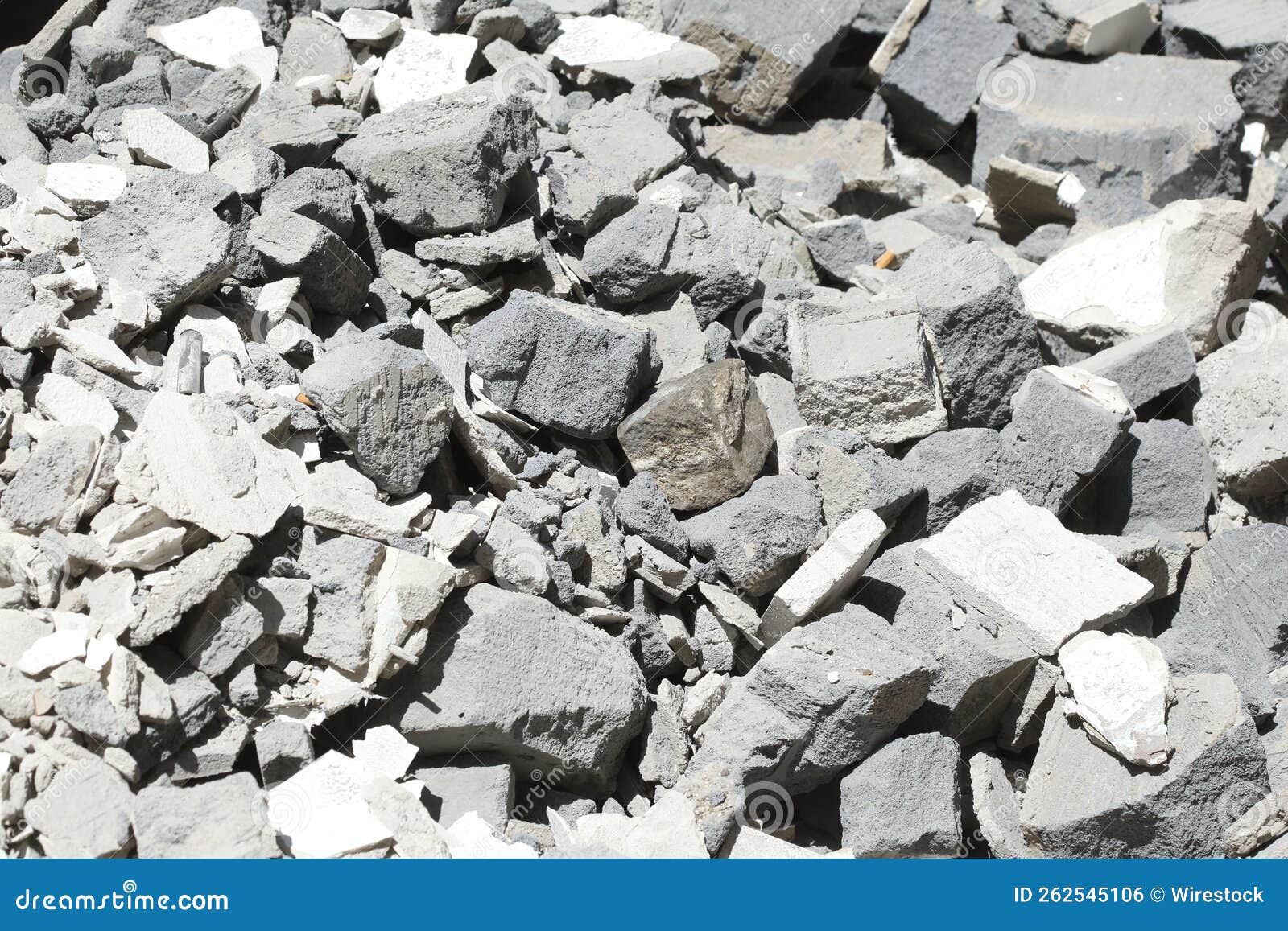 High Angle Shot of Gray Rubble on a Bright Sunny Day Stock Photo ...