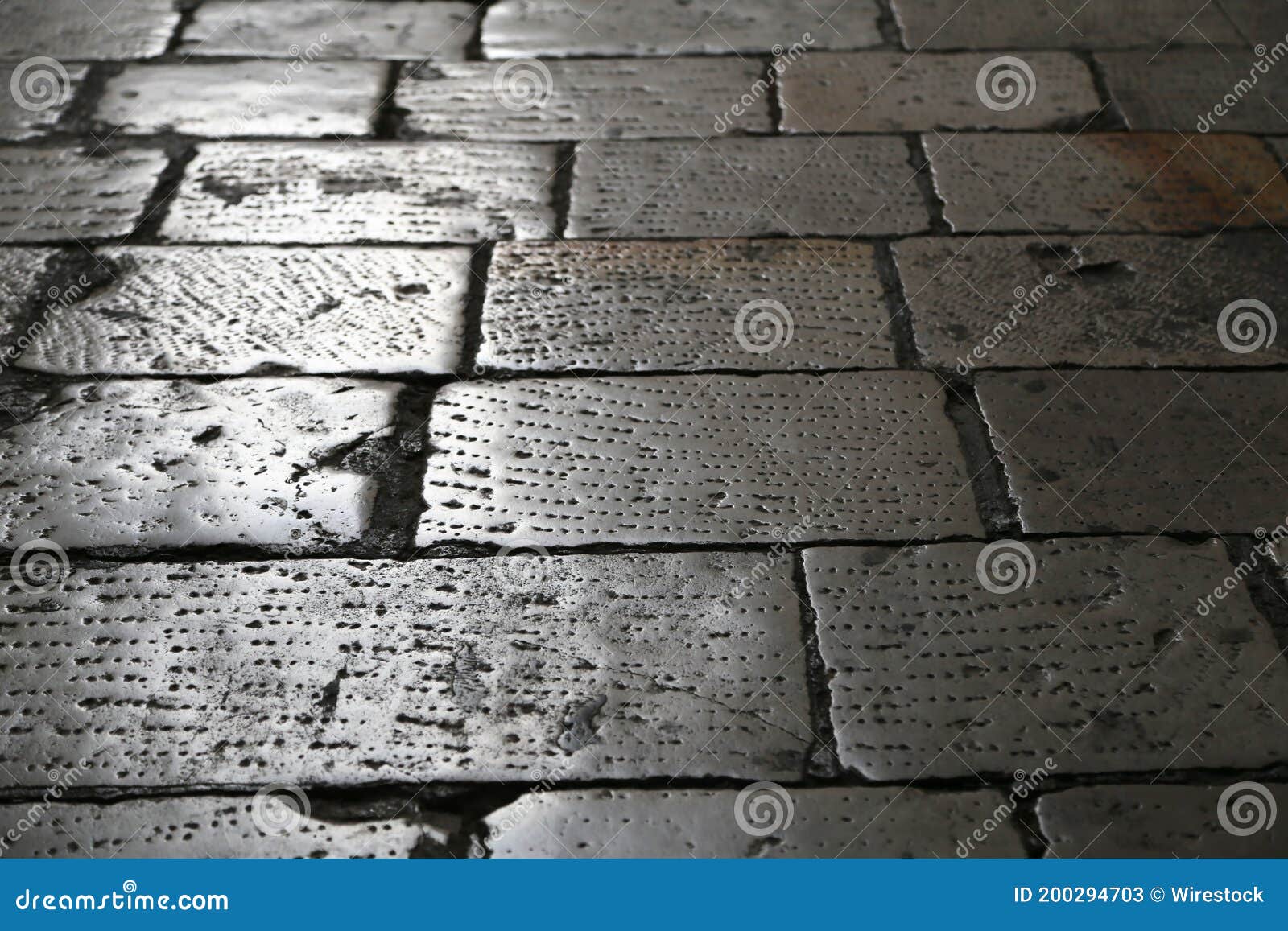 High Angle Shot of a Grey-tiled Pathway Stock Image - Image of pattern ...
