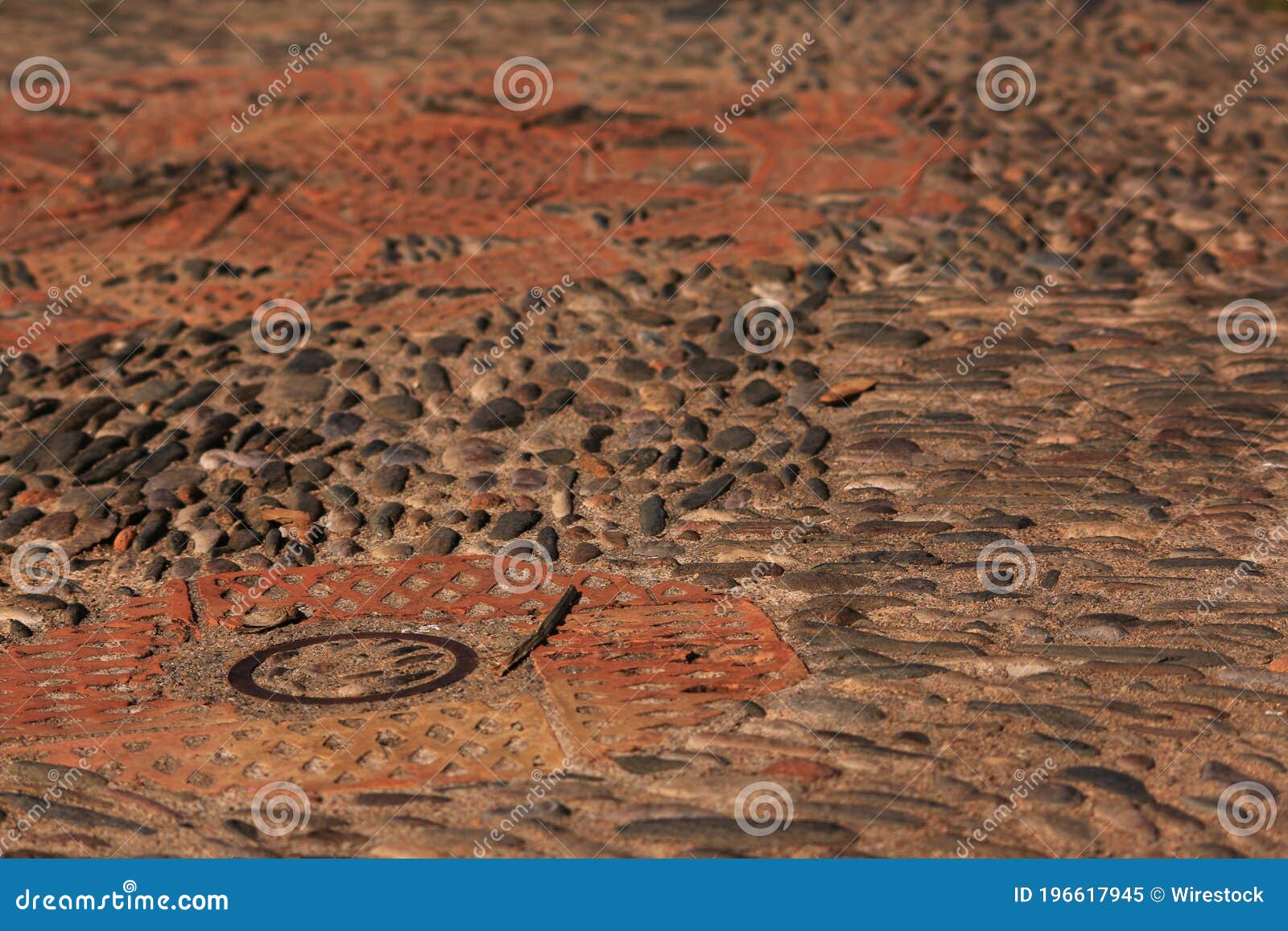 High Angle Shot of a Ground Surface Fully Made with Small Smooth Rocks ...