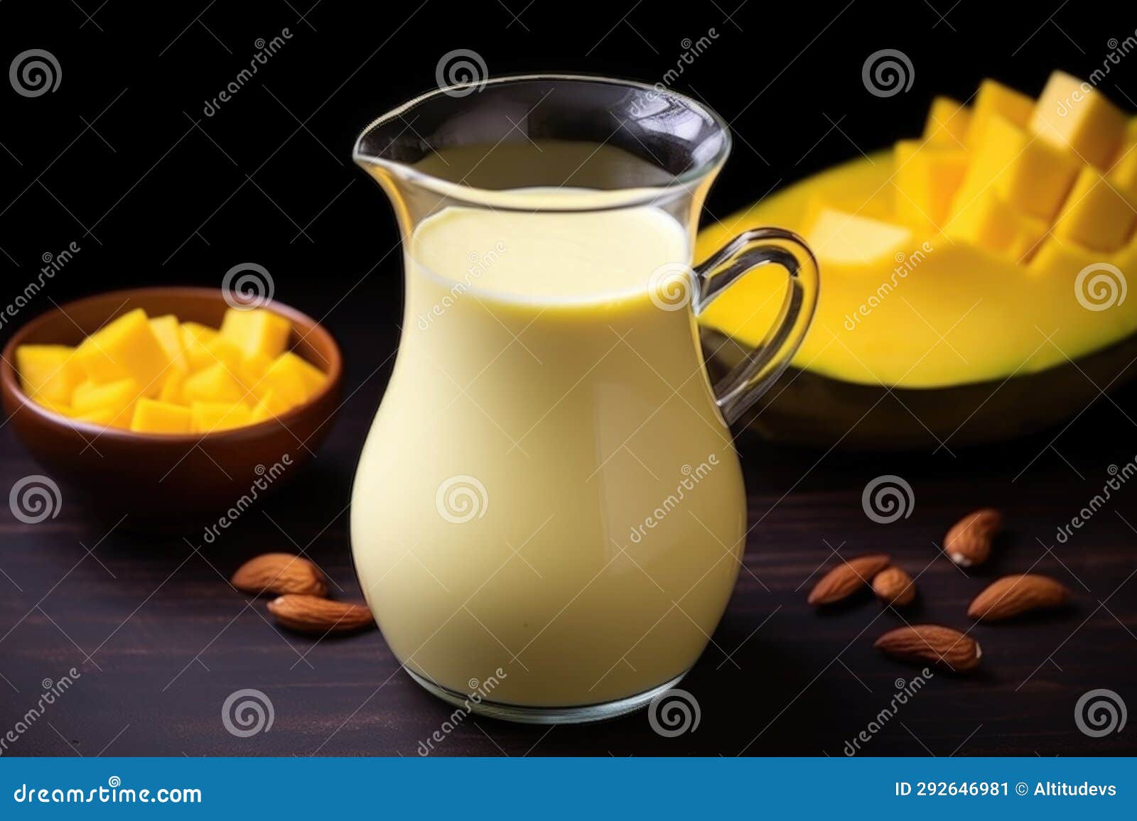 High-angle Shot of a Jug Filled with Mango Lassi Stock Image - Image of ...