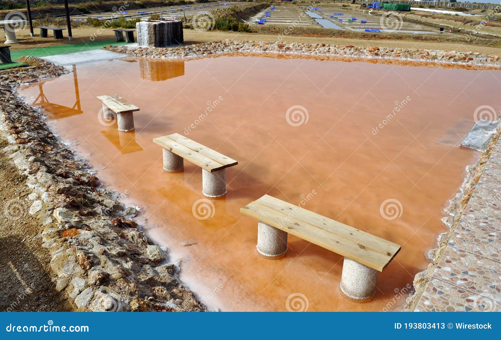 High Angle Shot of an Outdoor Natural Spa Stock Image - Image of ...