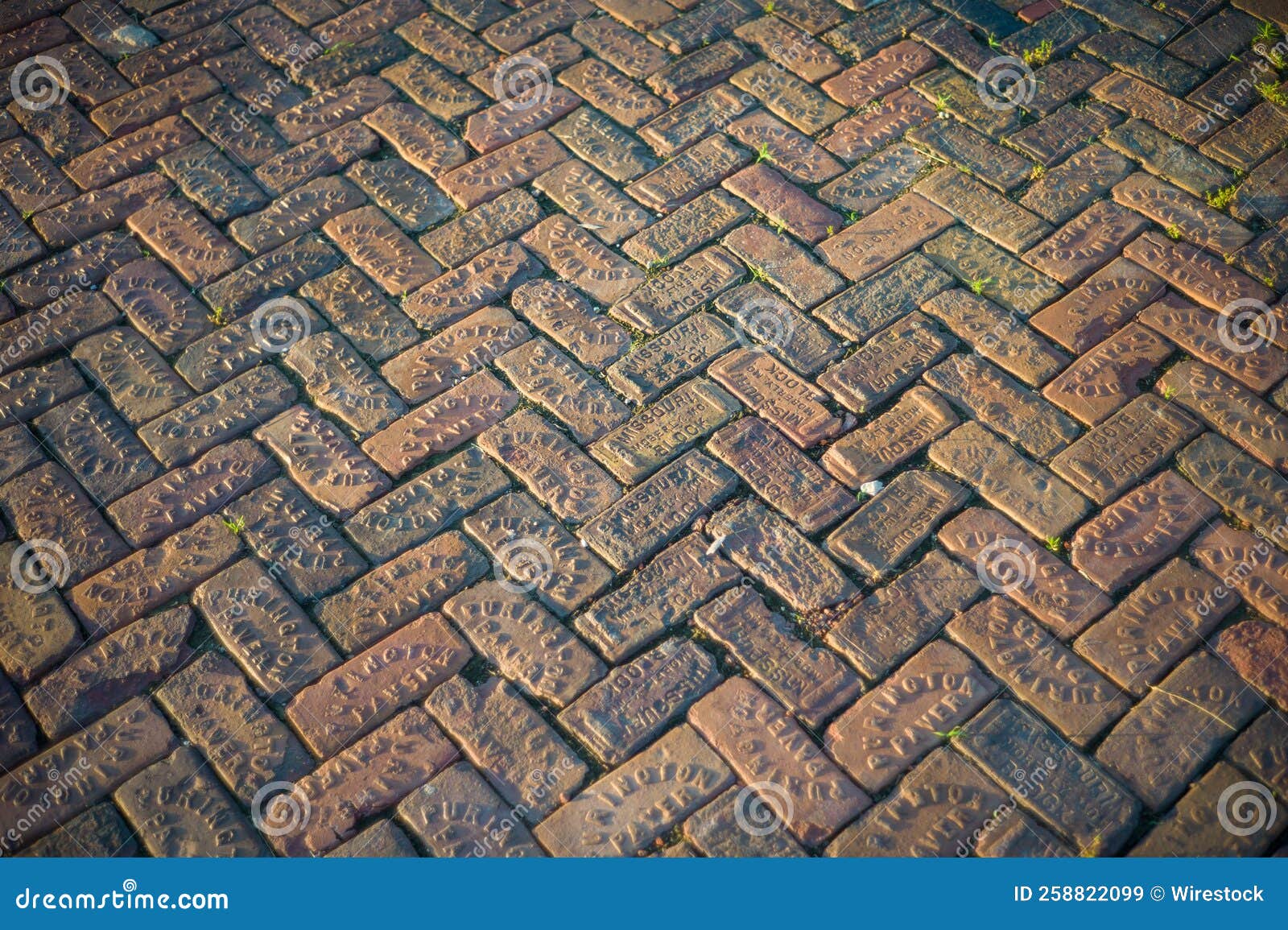 High Angle Shot of a Patterned Pavement with Bricks Stock Image - Image ...