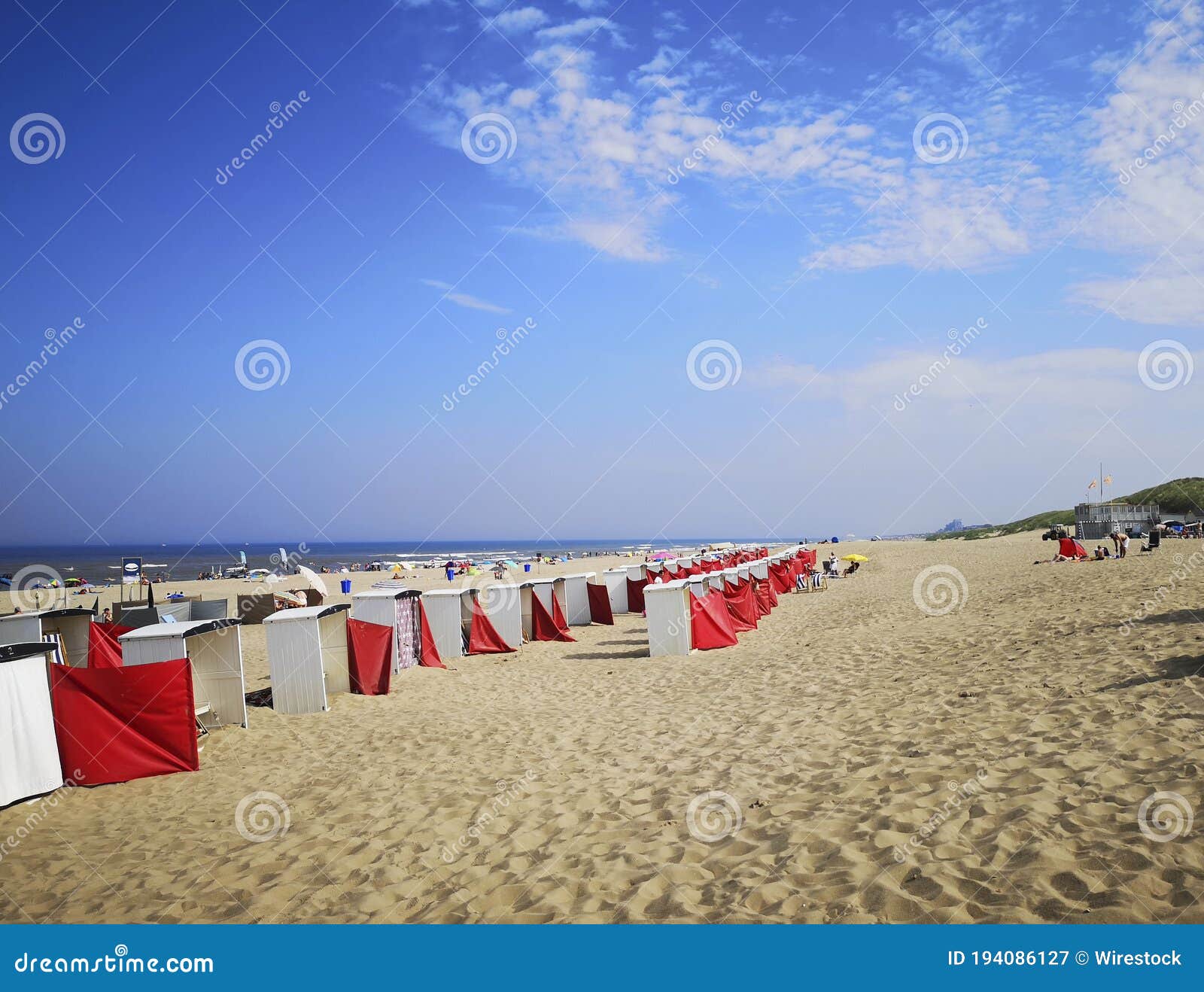High Angle Shot of Public Beach Showers on a Cloudy Day Stock Image ...