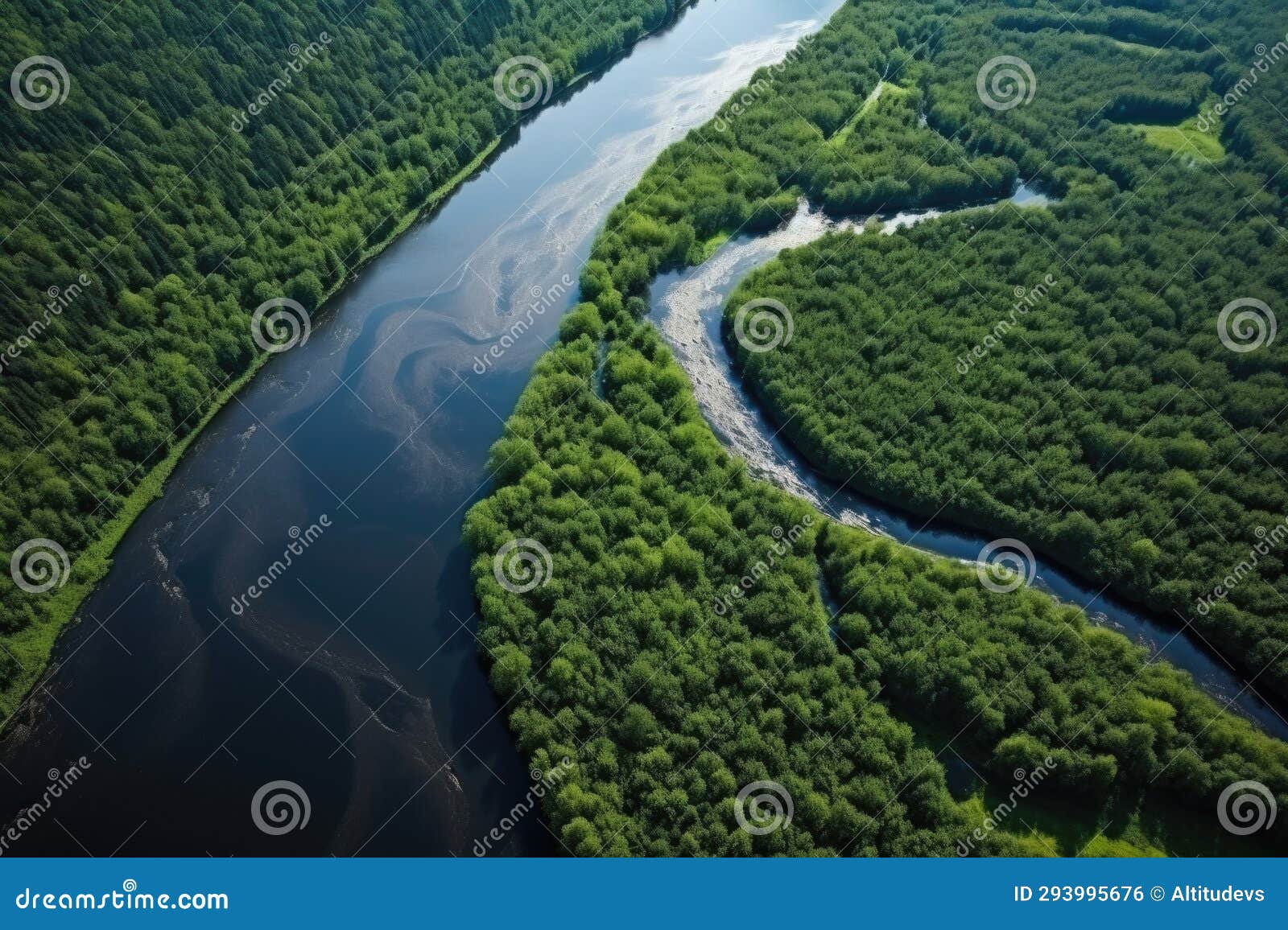 High-angle Shot of River Forming a Natural Border Stock Photo - Image ...
