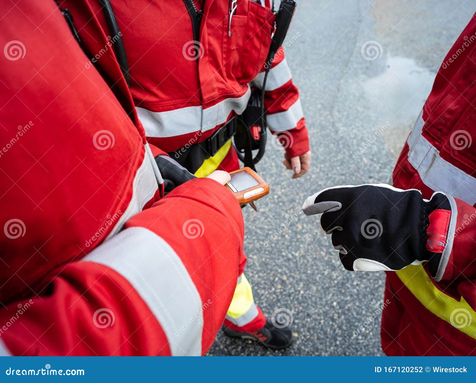 High Angle Shot of Sappers in a Uniform Working with a Special Device ...