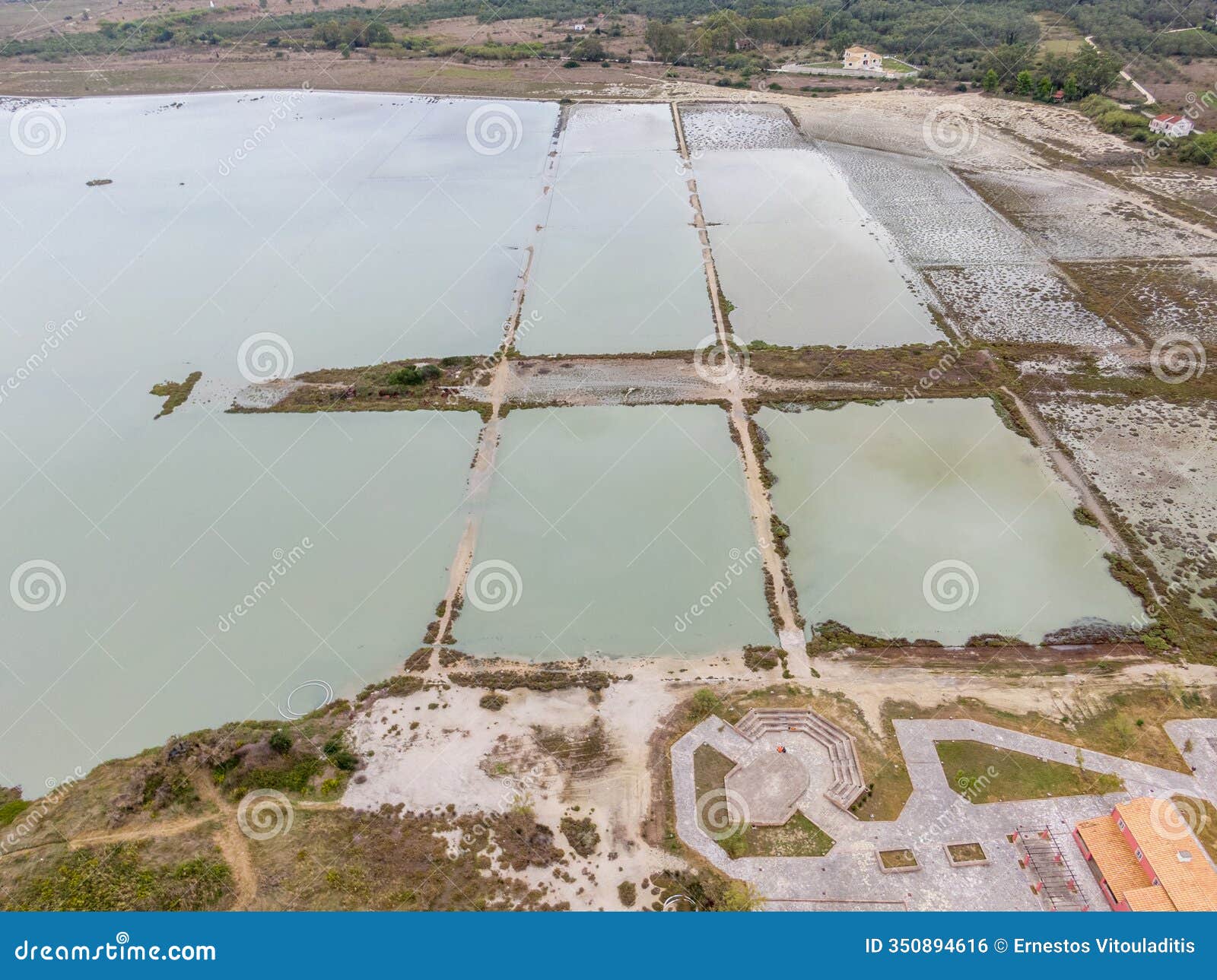 Aerial View of Salt Evaporation Ponds, a Unique Landscape of Geometric ...
