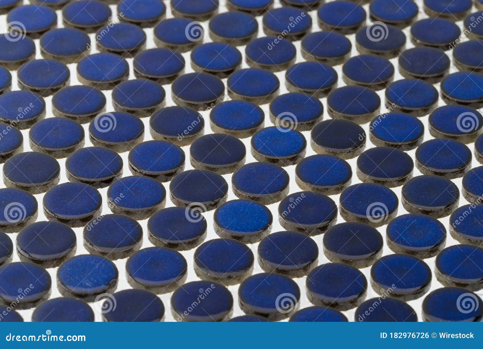 High Angle Shot of Small Round Blue Tiles - Good for a Background Stock ...