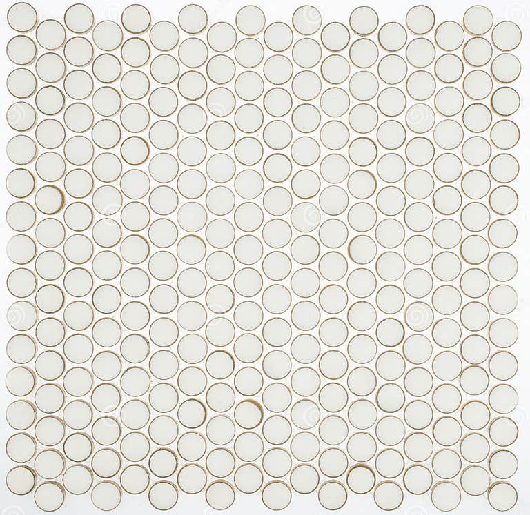 High Angle Shot of Small Round White Tiles on a White Surface Stock ...