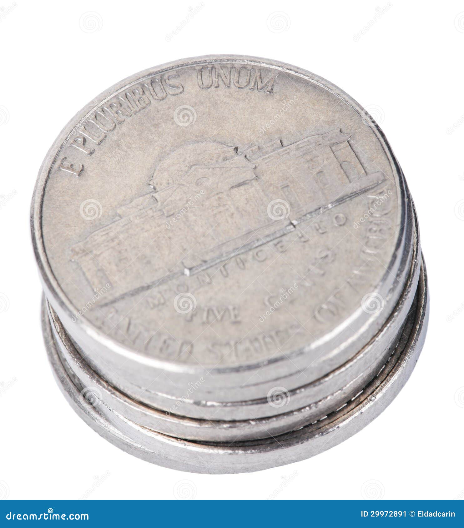 Isolated Nickel Coins Stack Editorial Photo - Image of banking, change ...