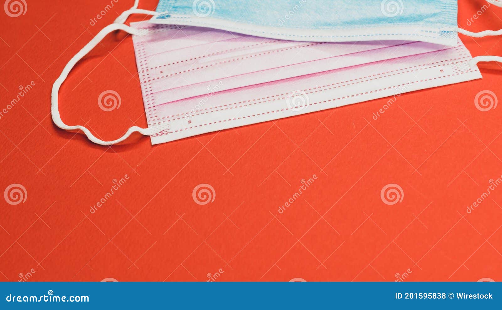 High Angle Shot of Surgical Masks on a Red Surface Stock Photo - Image ...