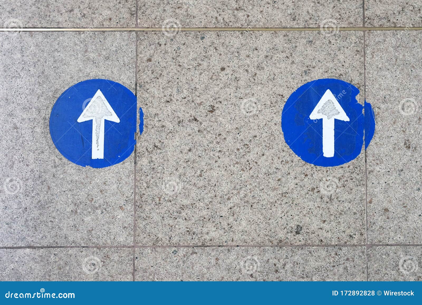 High Angle Shot of Two Road Signs with the Forward Direction on the ...