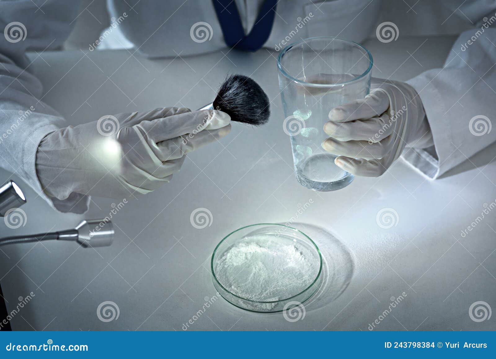 Dusting for Prints. High Angle Shot of an Unrecognizable Female ...