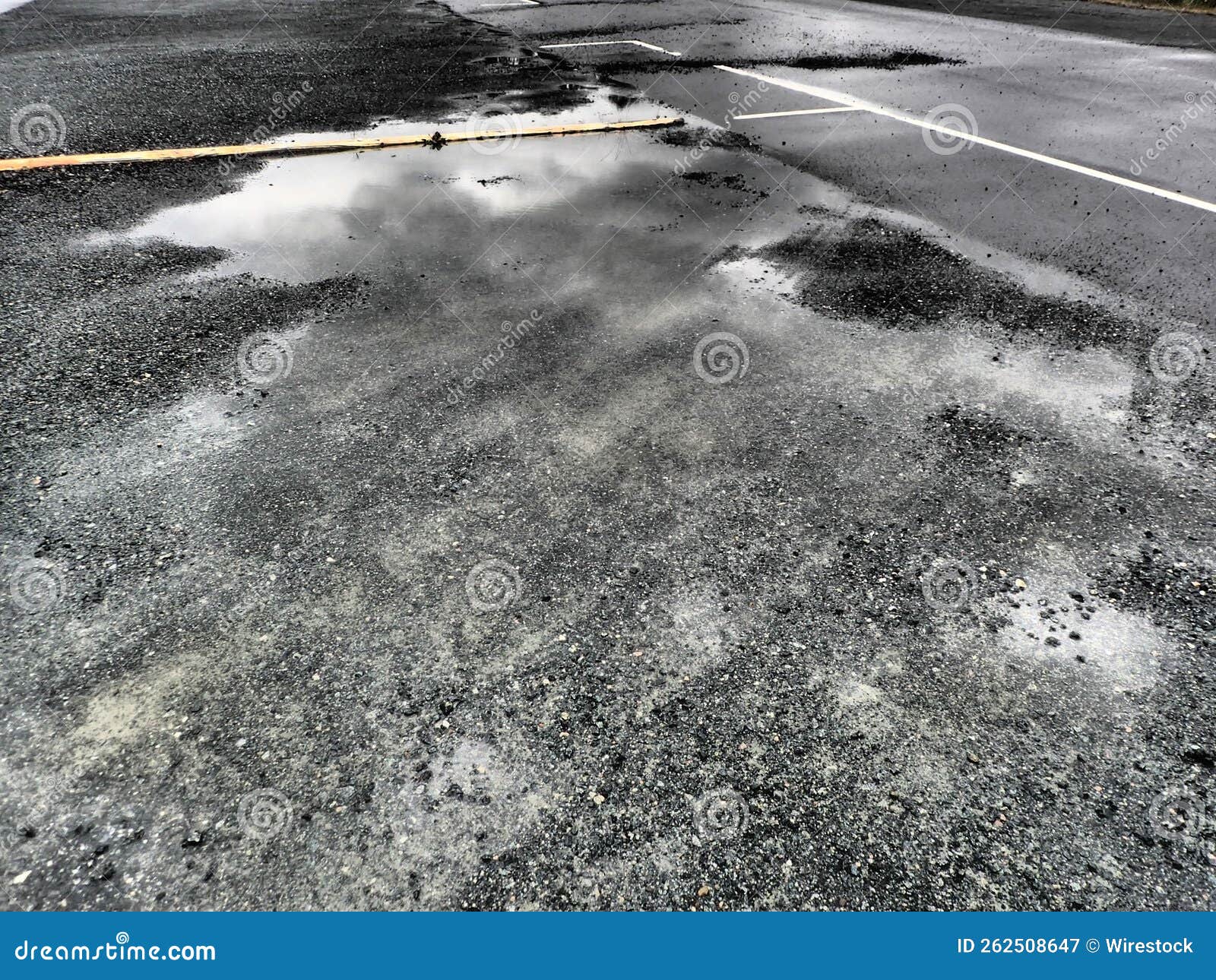 High Angle Shot of a Wet Concrete Ground after the Rain Stock Image ...