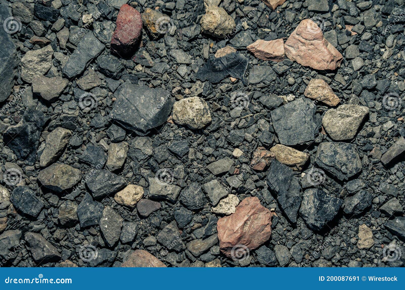 High Angle Shot of a Wet Rocky Ground Stock Image - Image of grey ...
