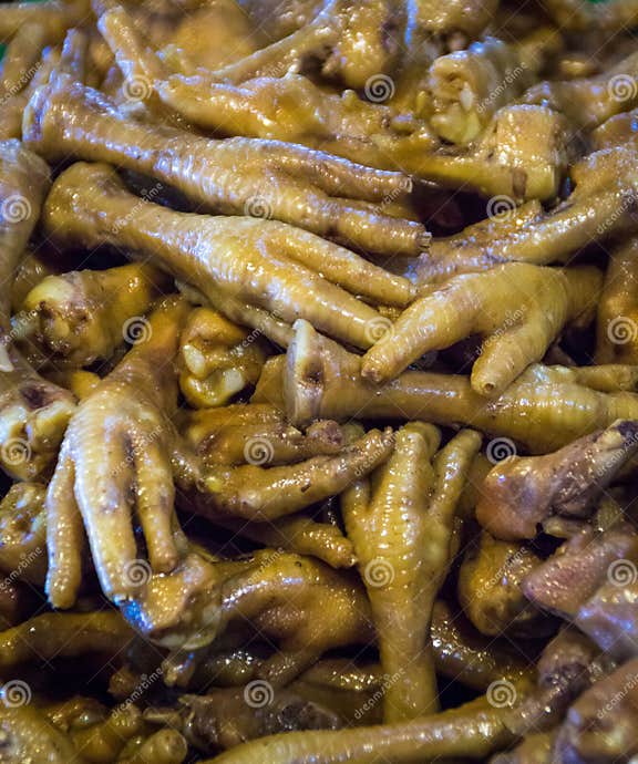 High Angle Vertical View of Cooked Chicken Feet Stock Image - Image of ...