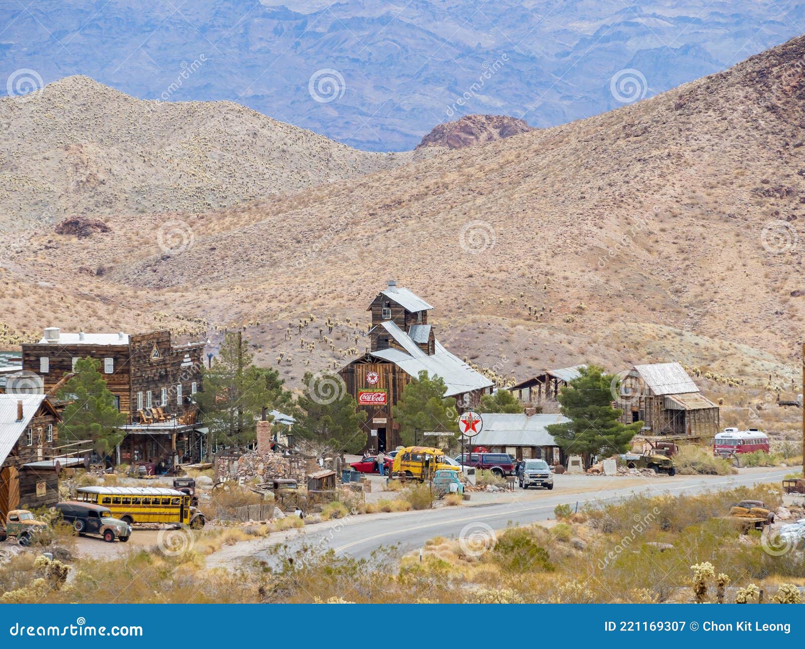 High Angle View of the Abandoned Retro Building of the Nelson Ghost ...