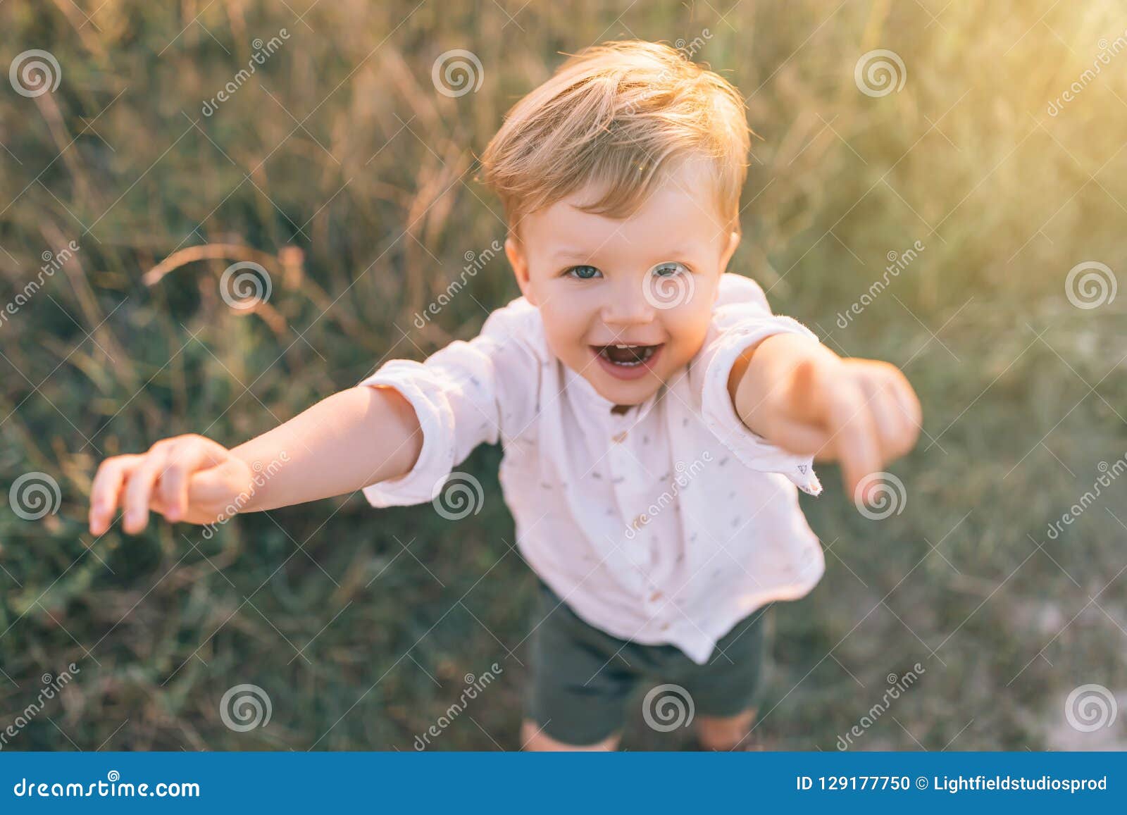 High Angle View of Adorable Little Boy Stock Photo - Image of adorable ...