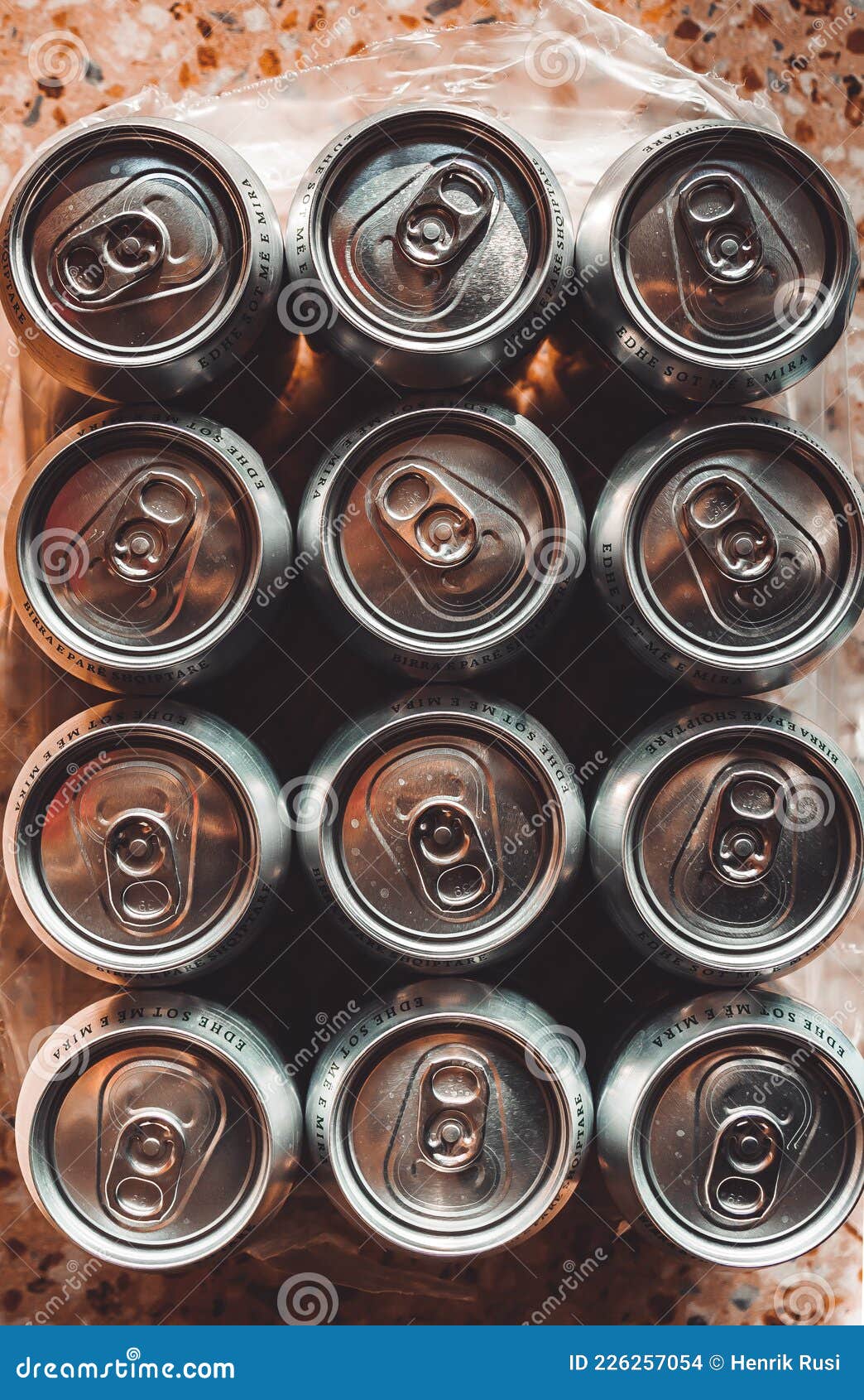 High Angle View of Beer Cans in Row Editorial Stock Image - Image of ...
