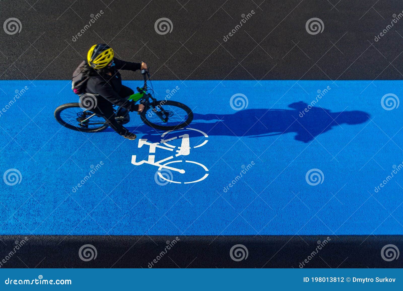 Top view of bicycle lane stock photo. Image of bicycle - 198013812