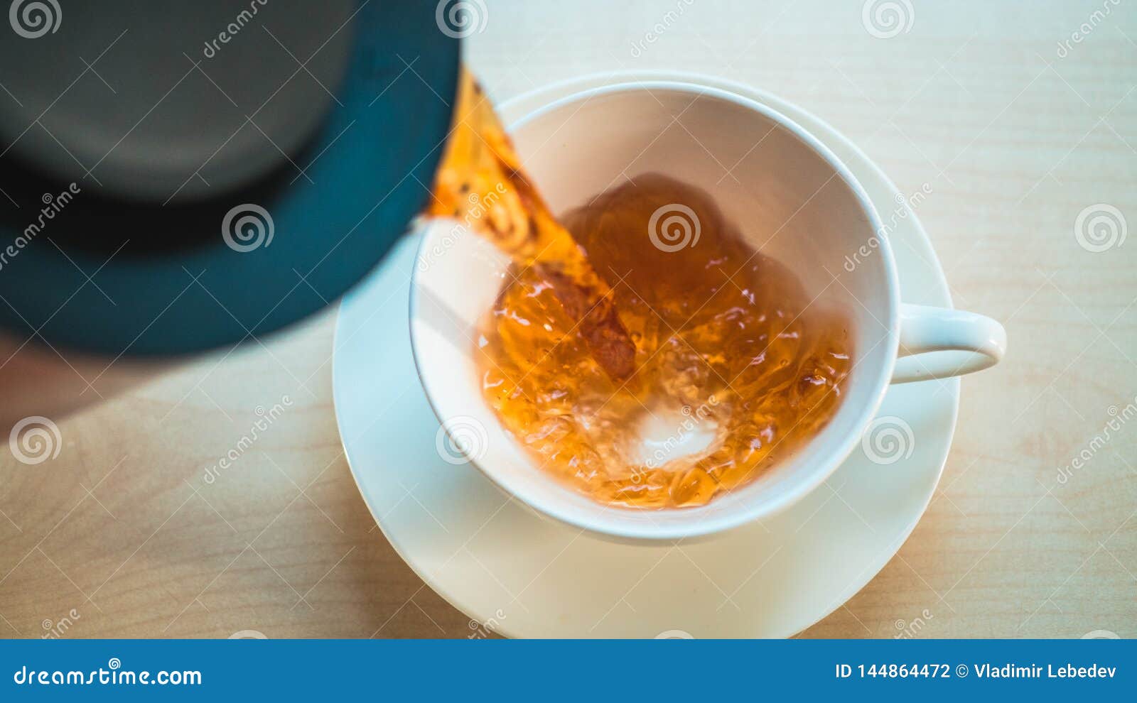 High Angle View of Black Tea Cup Stock Photo - Image of black, angle ...