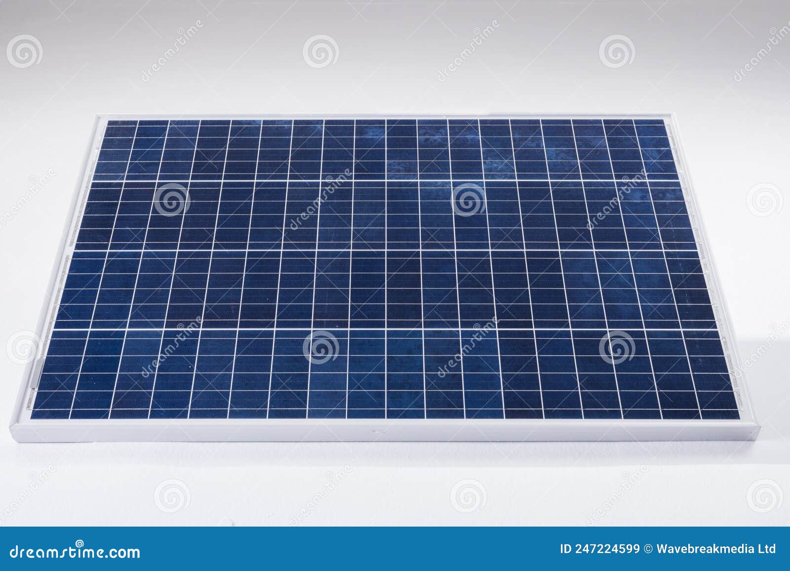 High Angle View of Blue Solar Panel with Grid Patterns Isolated Over ...