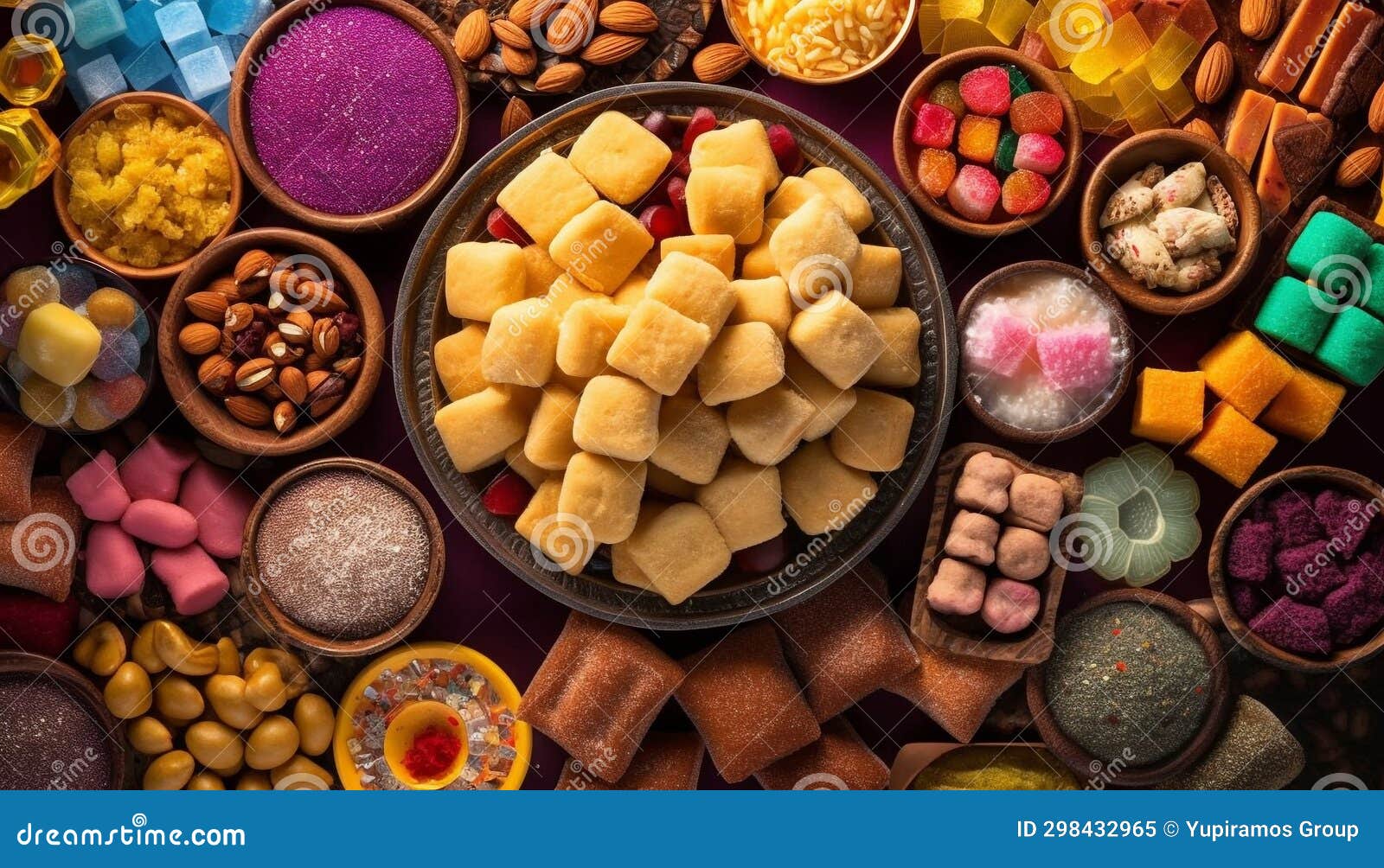 A High Angle View of a Bowl of Multi Colored Desserts Generated by AI ...