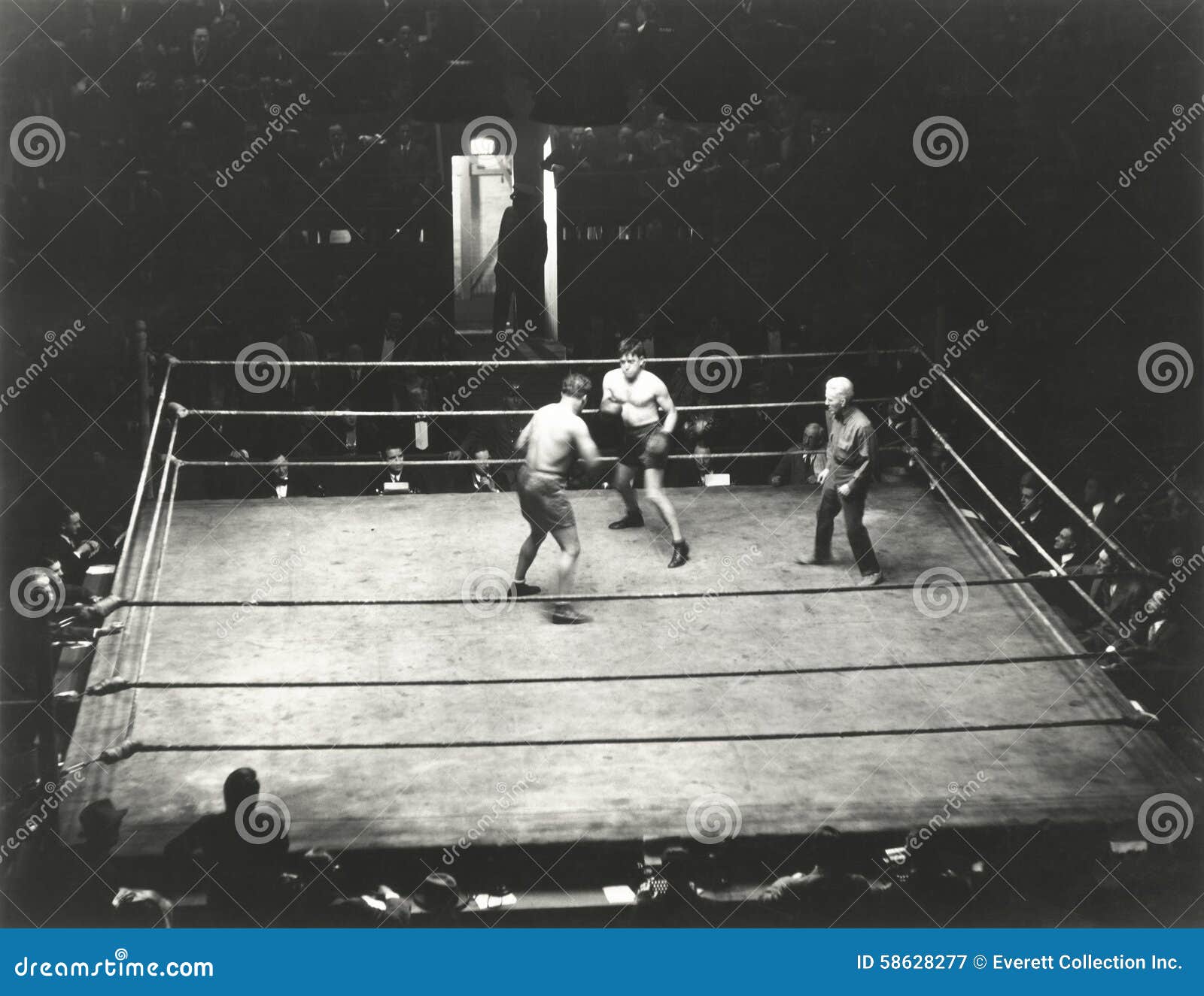 High Angle View of Boxing Match Stock Image - Image of bygone, conflict ...