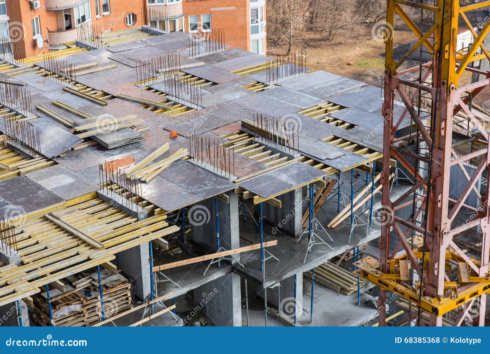 High Angle View of Building in Construction Stock Photo - Image of ...