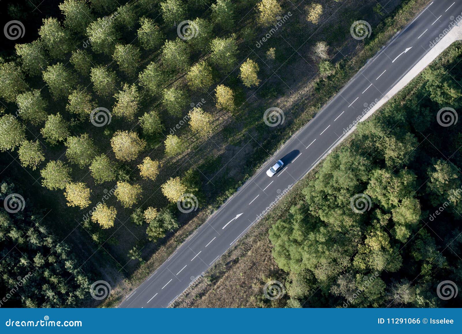 High Angle View of Car on Road Stock Photo - Image of transport ...