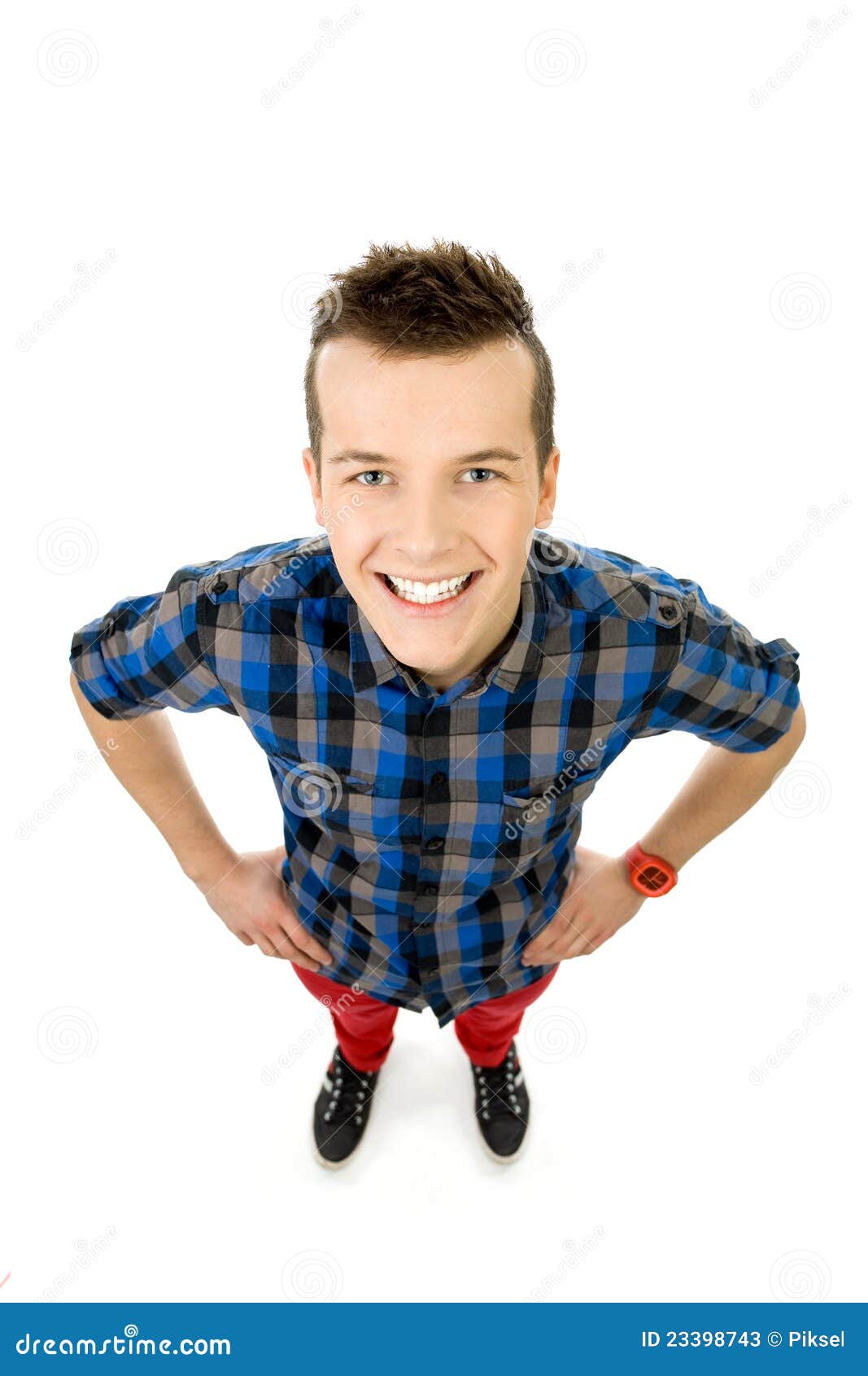 High Angle View of Casual Guy Stock Image - Image of person, length ...