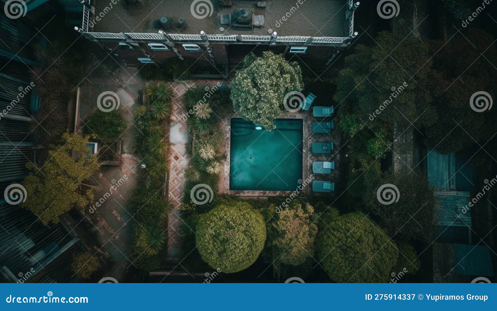 High Angle View of Cityscape at Dusk Generated by AI Stock Illustration ...