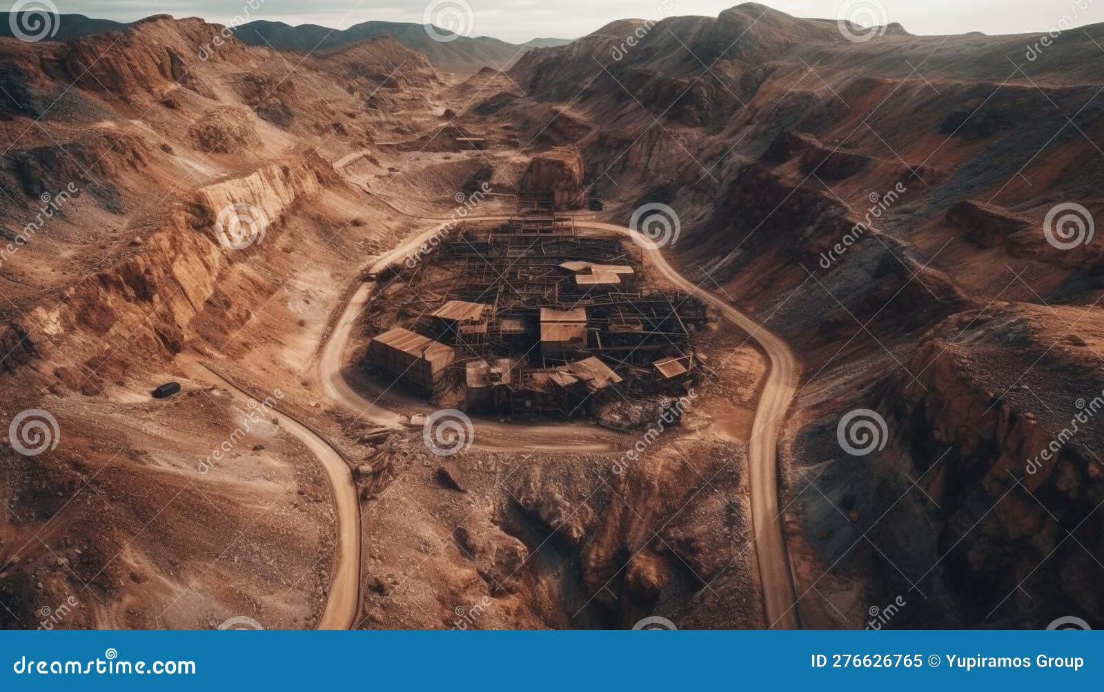 High Angle View of Coal Mine Machinery Digging Generated by AI Stock ...